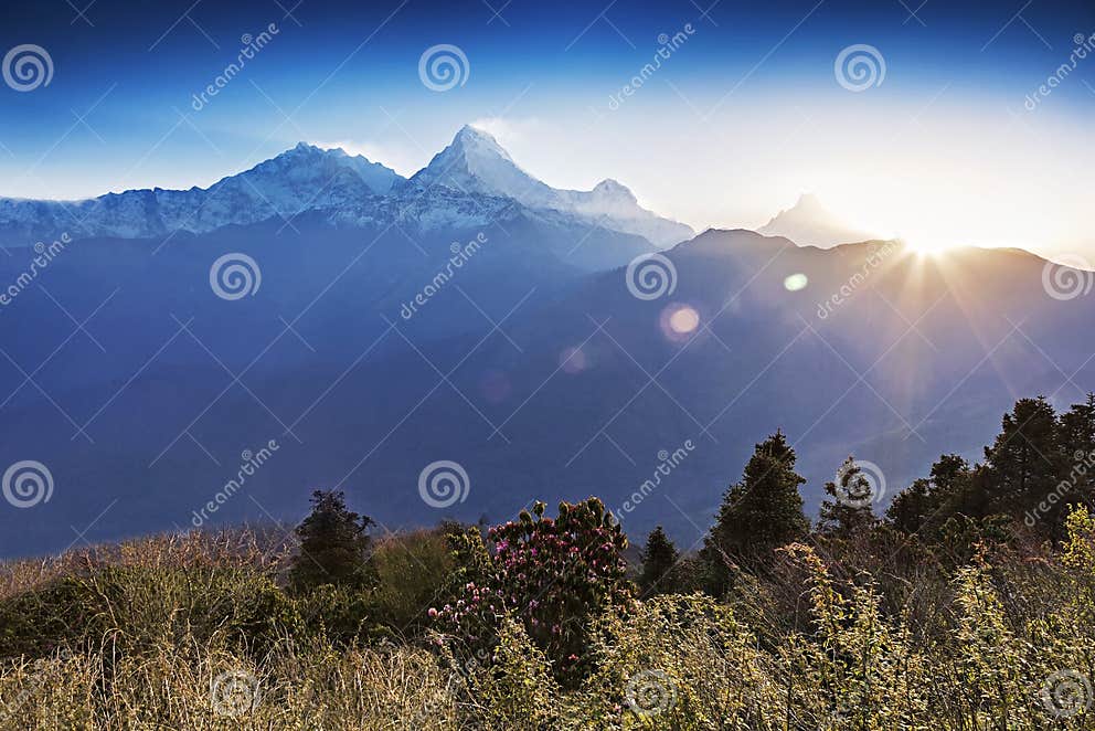 Sunrise in Himalaya stock photo. Image of outdoor, blue - 29119084