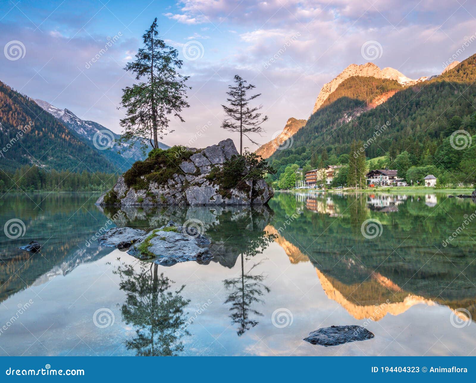 Sunrise at Hintersee Ramsau Germany Stock Image - Image of travel ...