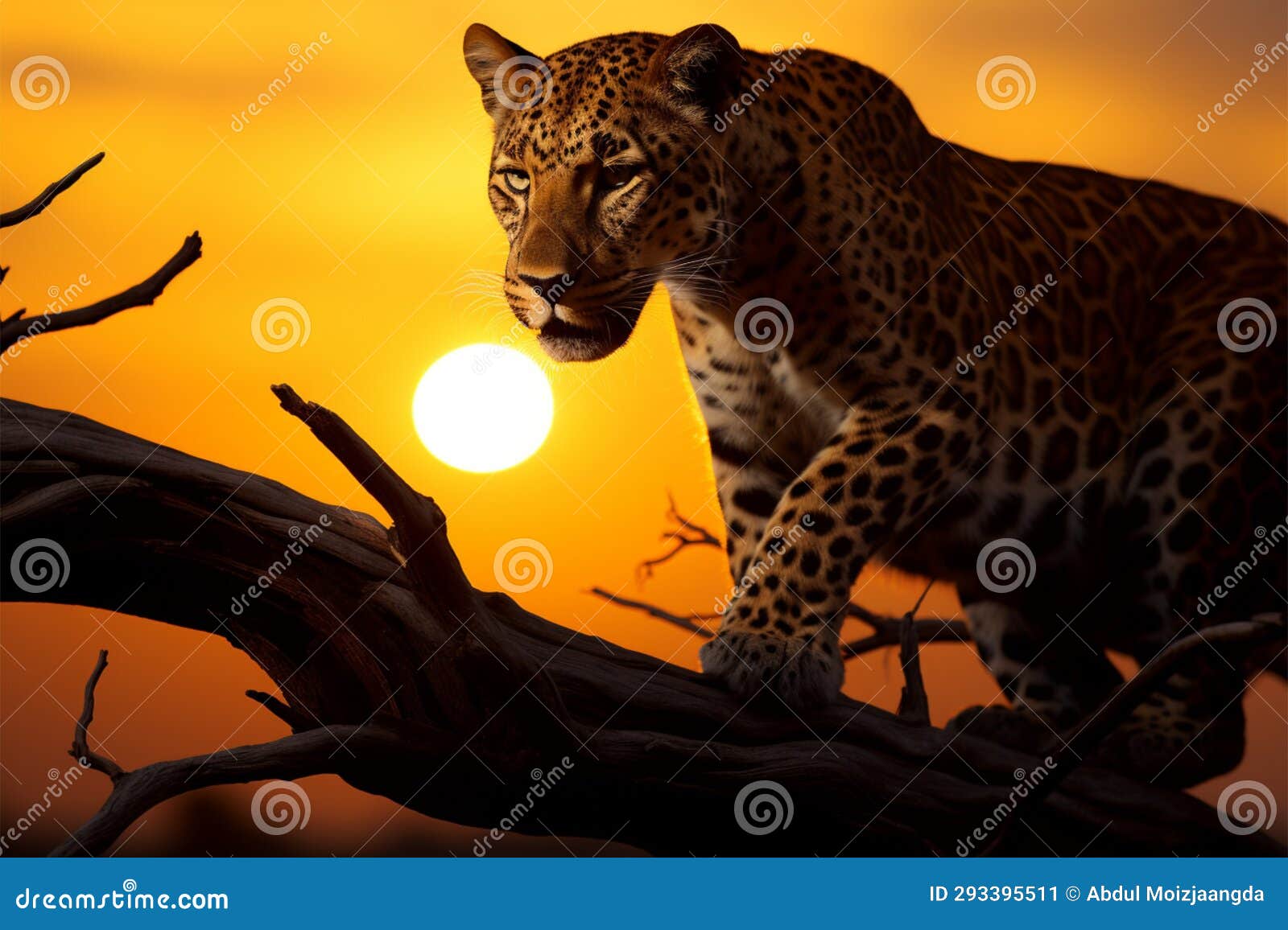 Sunrise Illuminates the Regal Presence of a Prowling Leopard Stock ...