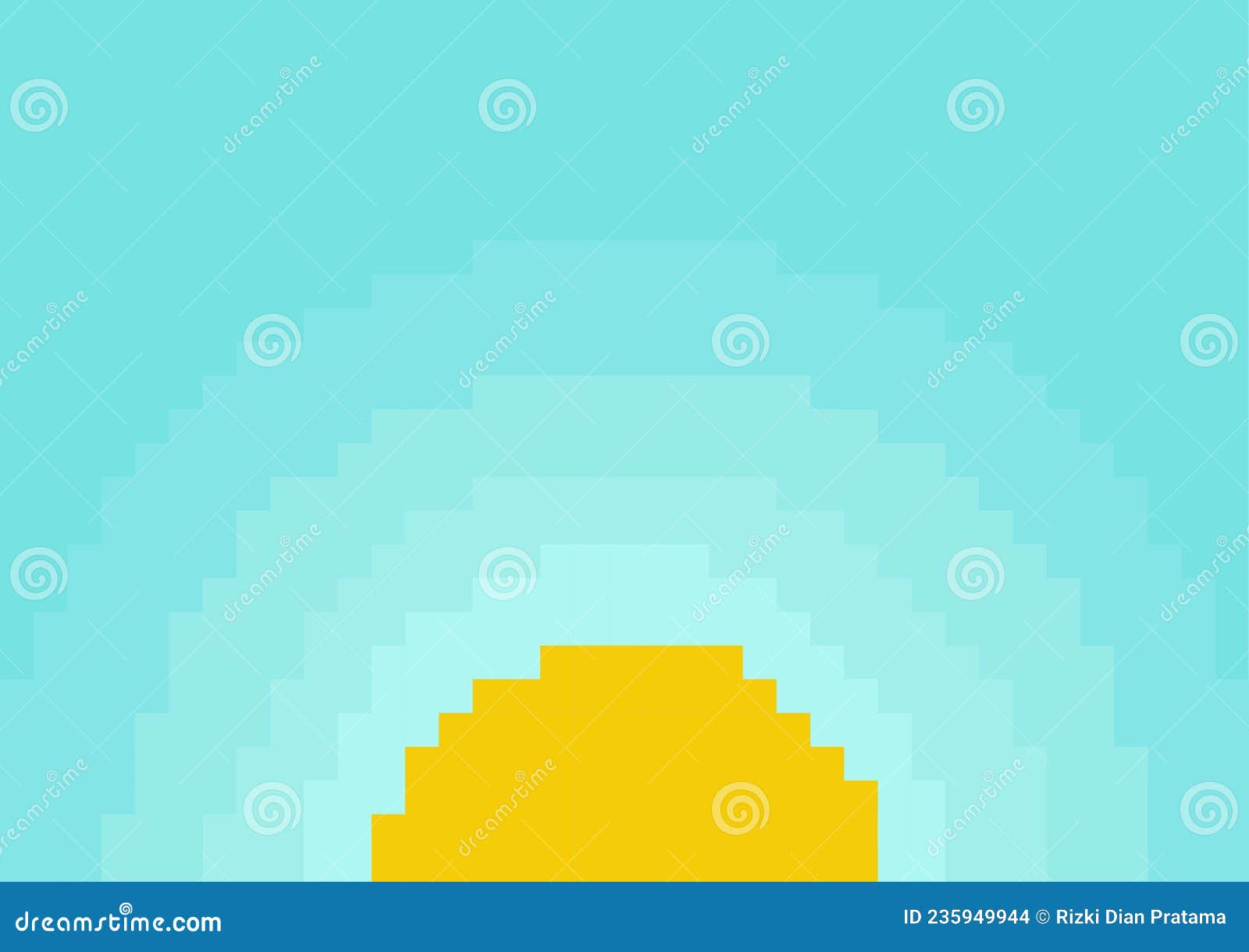 Sunrise Illustration in Pixel Style Stock Vector - Illustration of ...