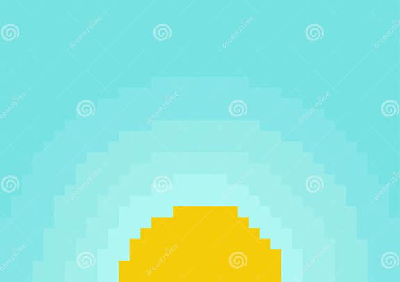 Sunrise Illustration in Pixel Style Stock Vector - Illustration of ...