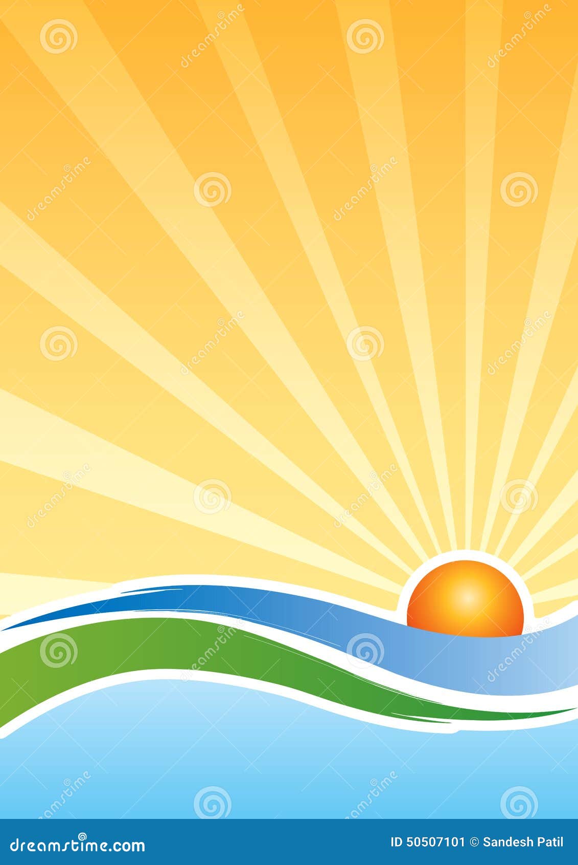 Sunrise Illustration stock vector. Illustration of bright - 50507101