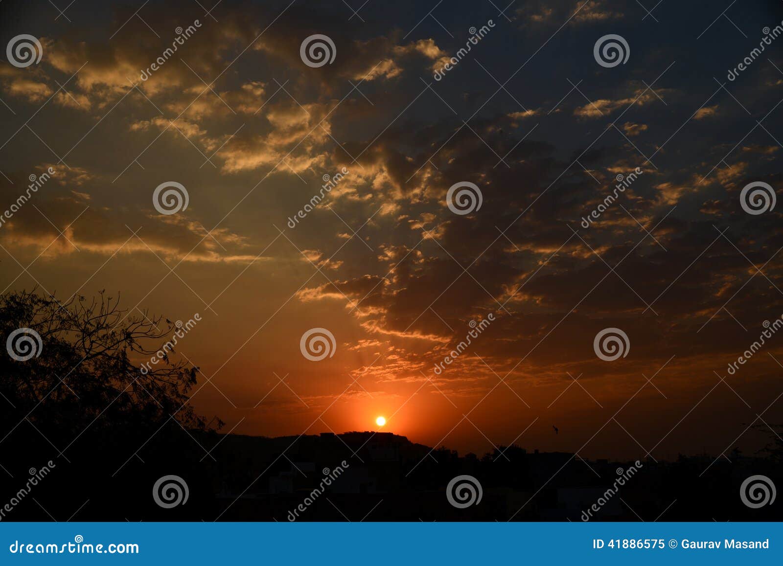 Sunrise in India stock image. Image of landscape, mist - 41886575