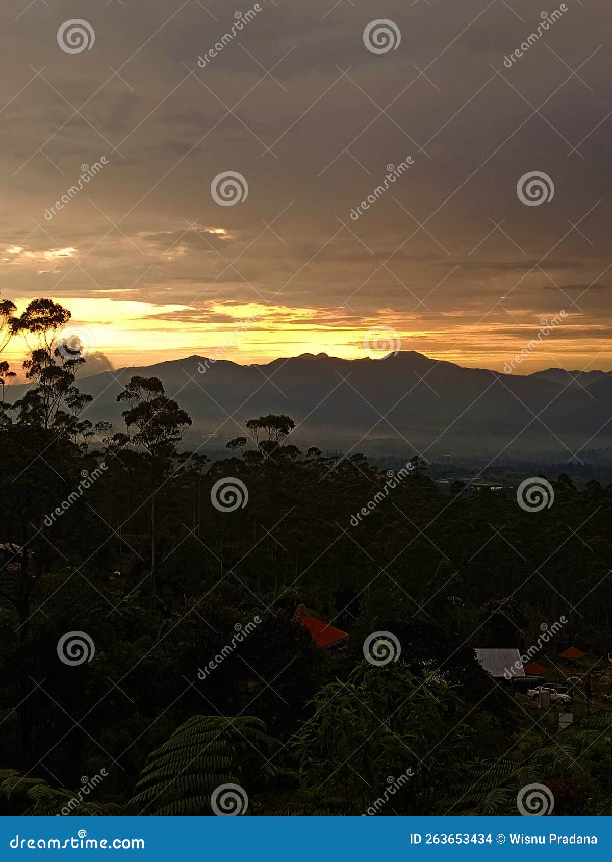 Sunrise Indonesian Mountains Landscape, West Java Stock Photo - Image ...