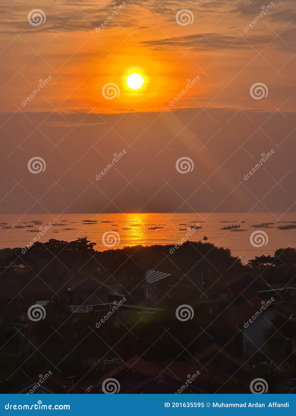 Sunrise on Java Sea stock image. Image of yellow, wall - 201635595