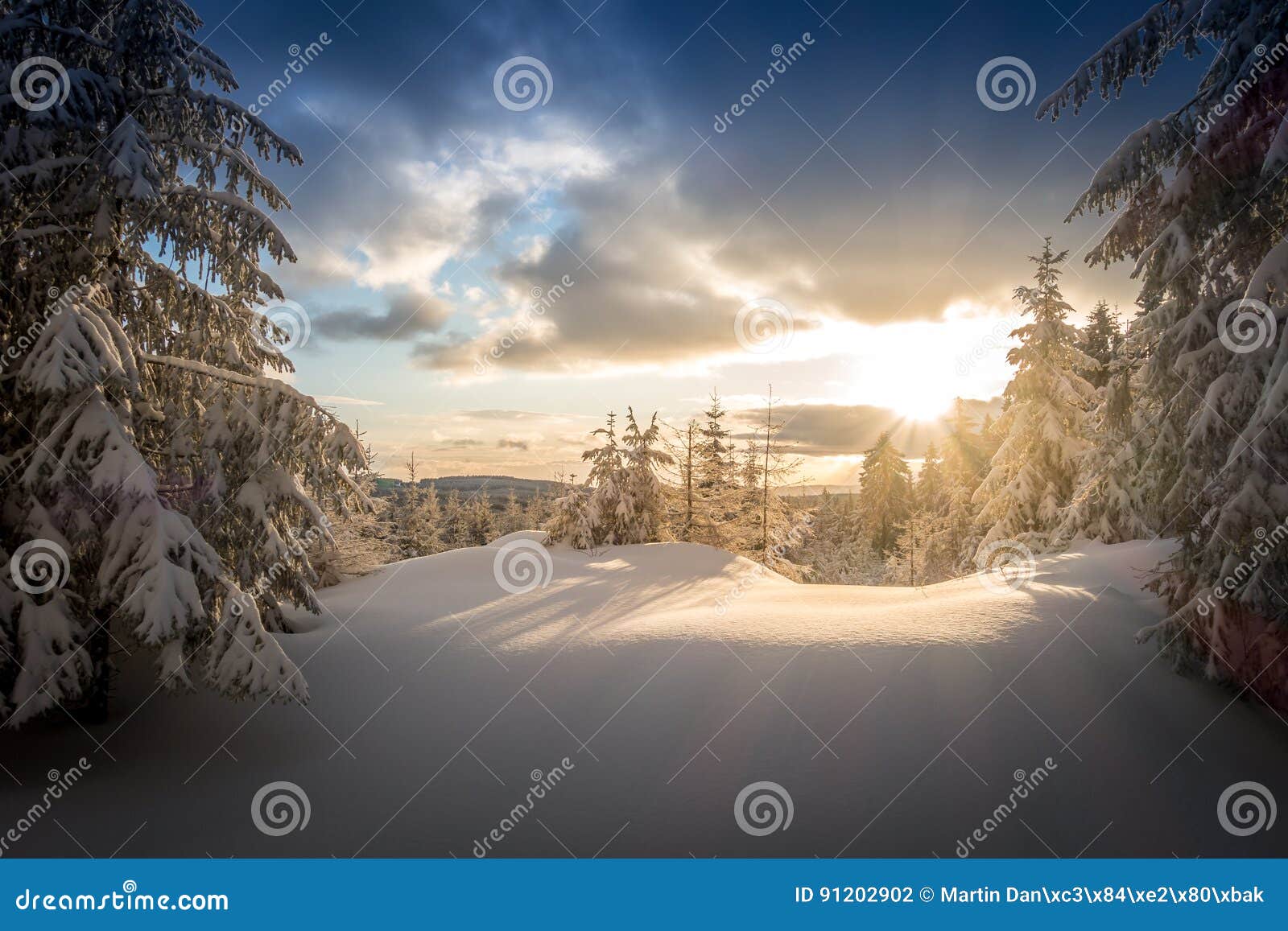 Sunrise at the Jested Mountain Stock Photo - Image of tower, view: 91202902