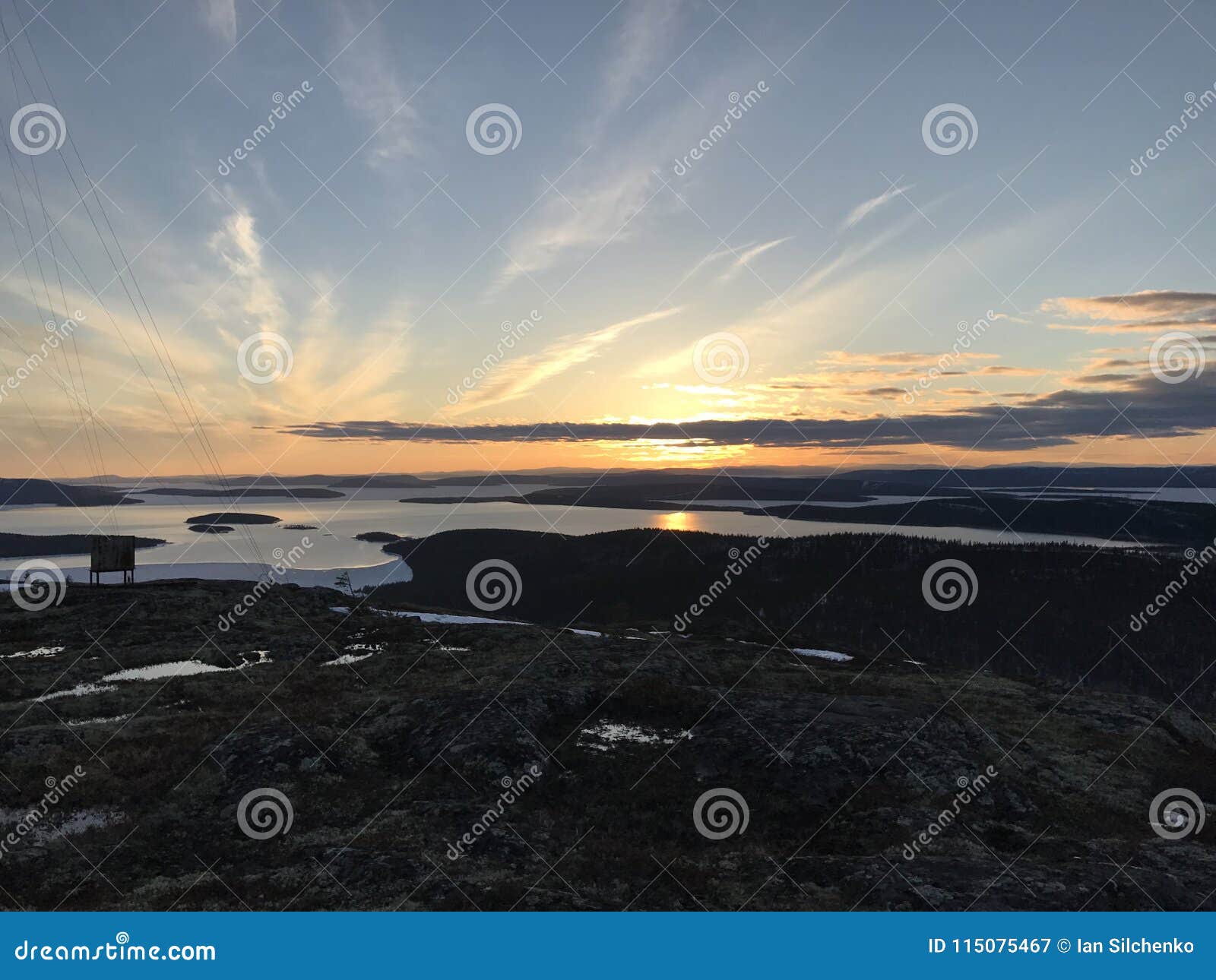 Sunrise land stock image. Image of snow, cloud, winter - 115075467