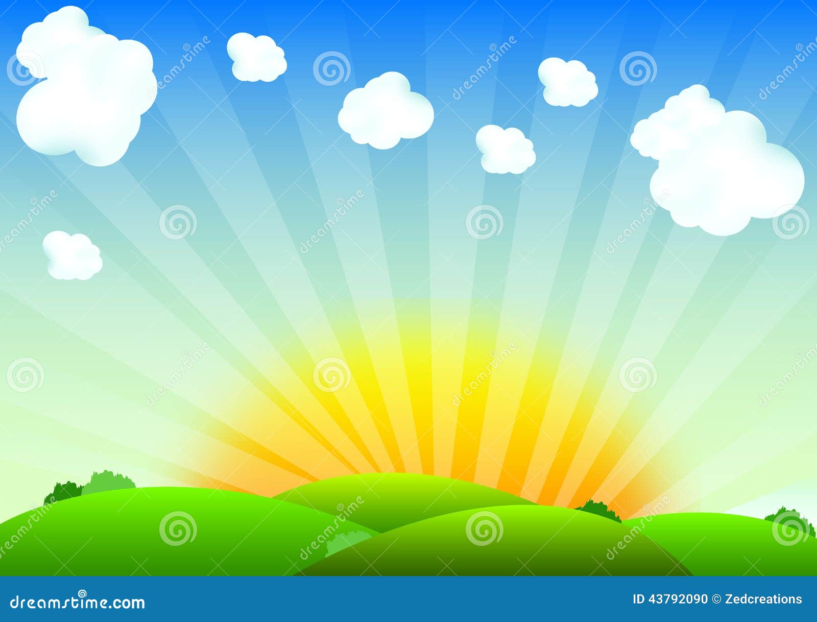Sunrise Cartoon Vector | CartoonDealer.com #10708807