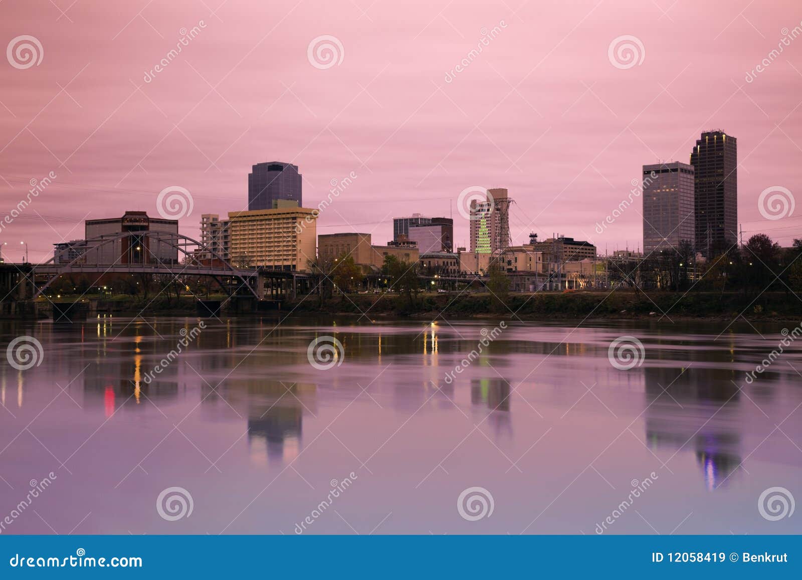 Sunrise in Little Rock, Arkansas Stock Image - Image of building ...