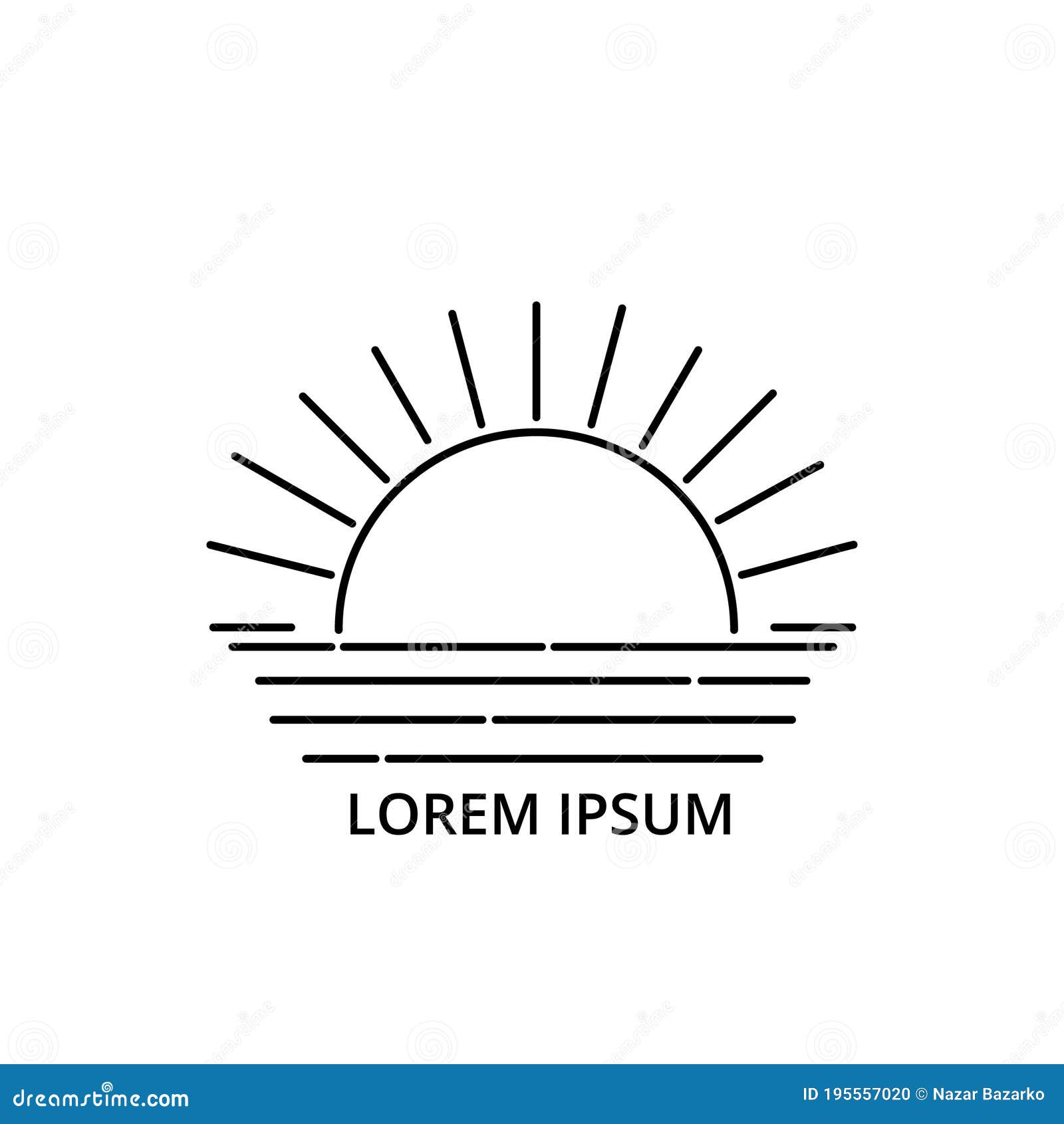 Sunrise. Logo Template. Linear Design. Stock Illustration Stock ...