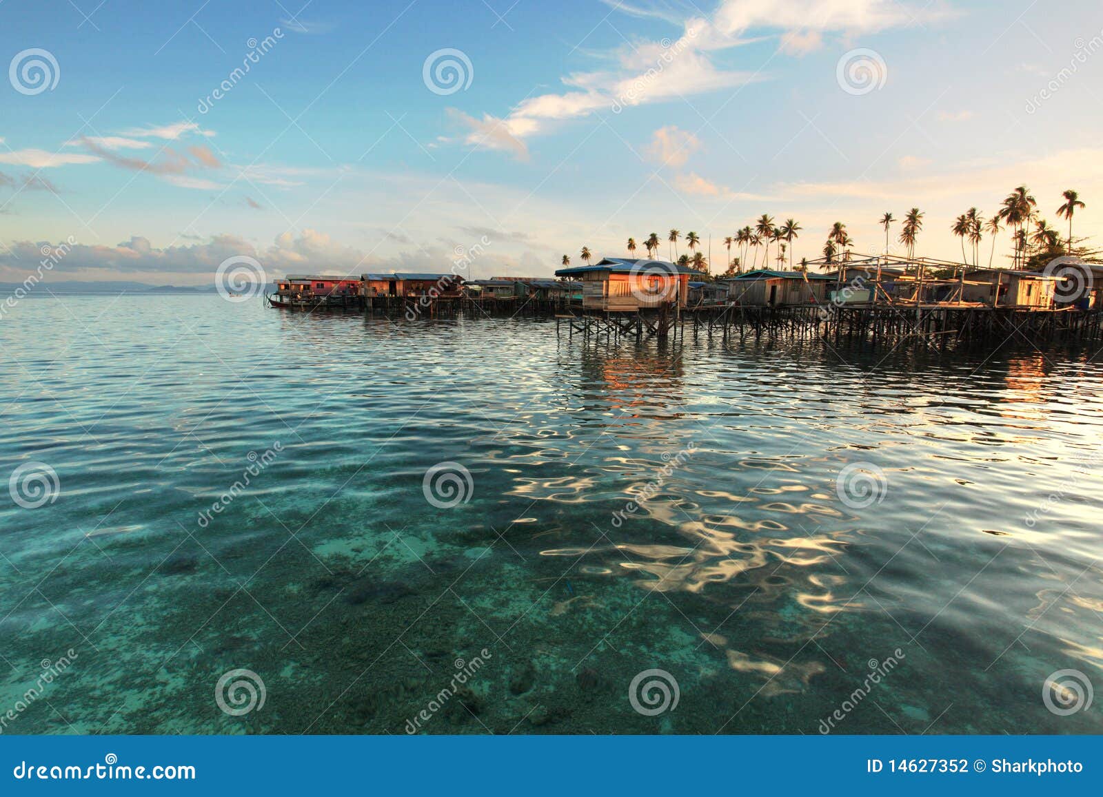 Sunrise at Mabul Island, Borneo Stock Photo - Image of landscape, fish ...