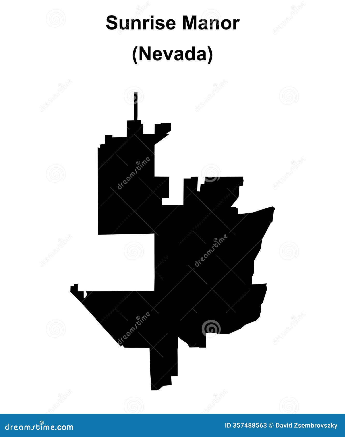 Sunrise Manor Outline Map Cartoon Vector | CartoonDealer.com #357488563