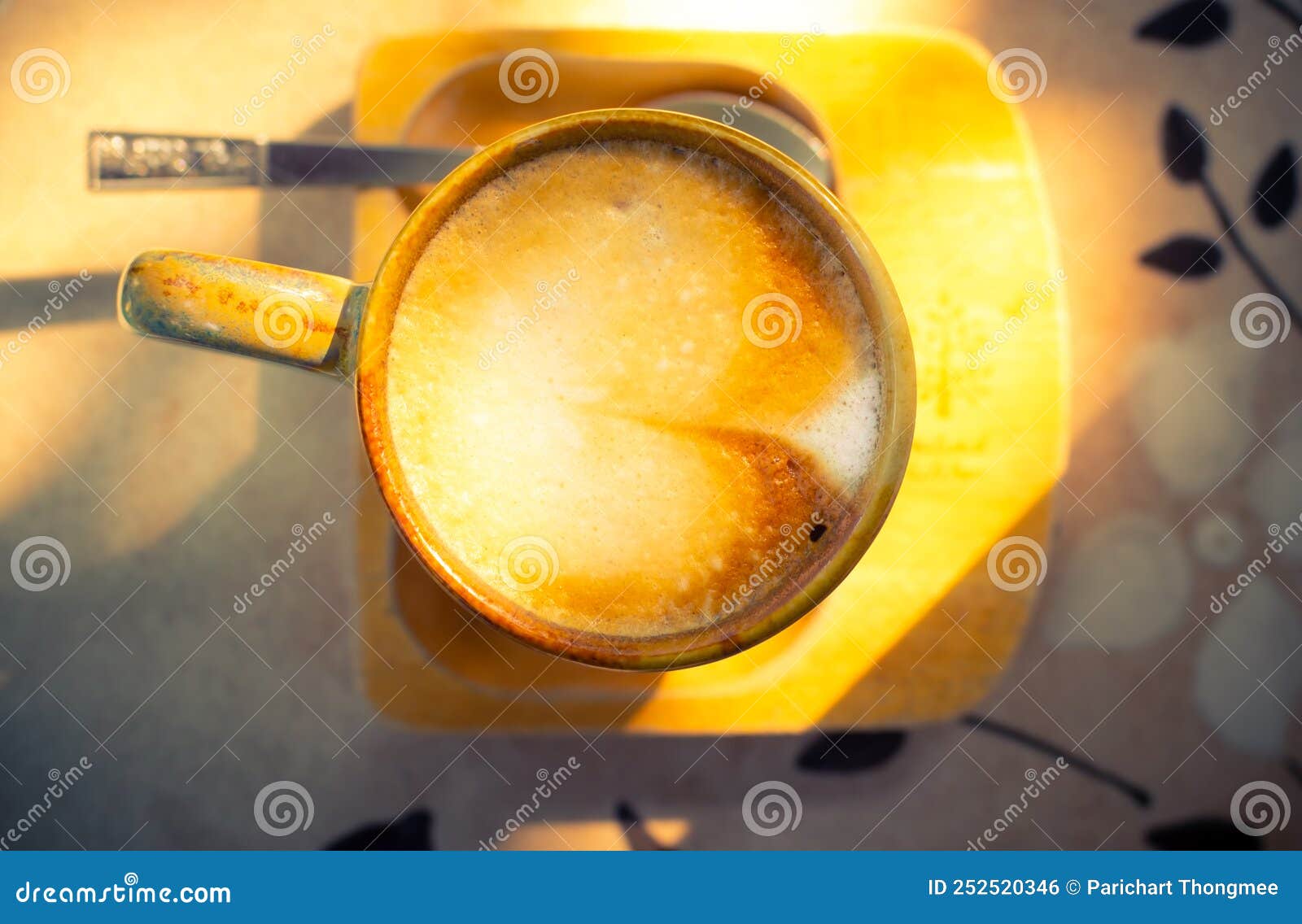 Sunrise Morning Coffee. Morning Cup of Coffee on the Against the ...