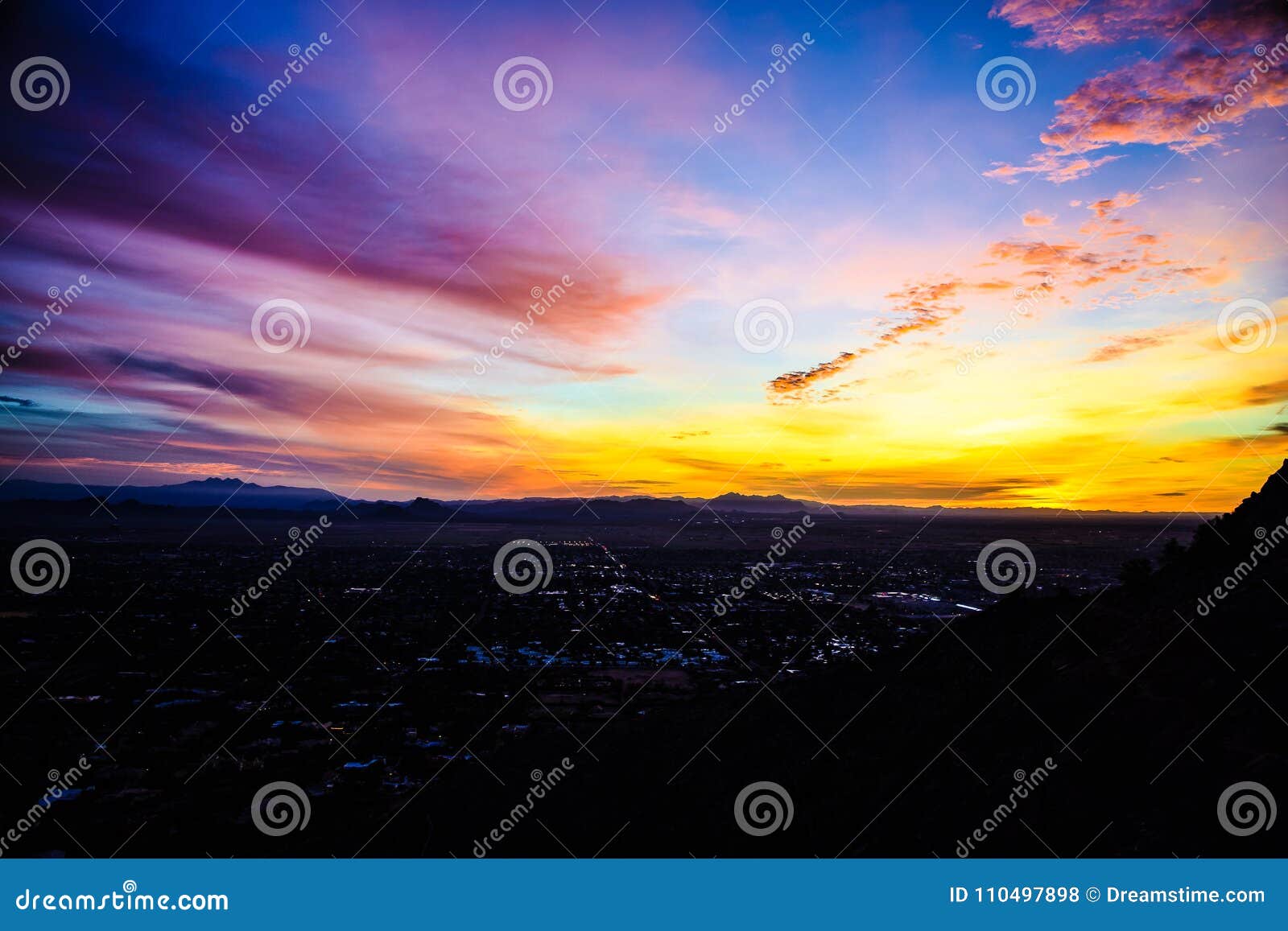 Sunrise in Phoenix, Arizona Stock Photo - Image of rocks, orange: 110497898