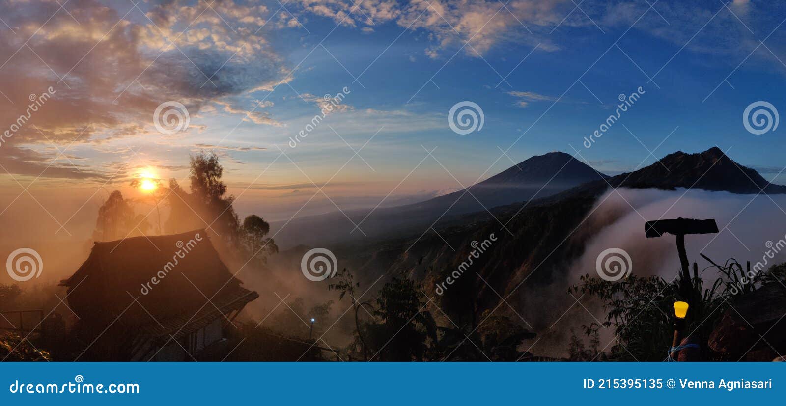 Sunrise mount agung stock image. Image of screenshot - 215395135