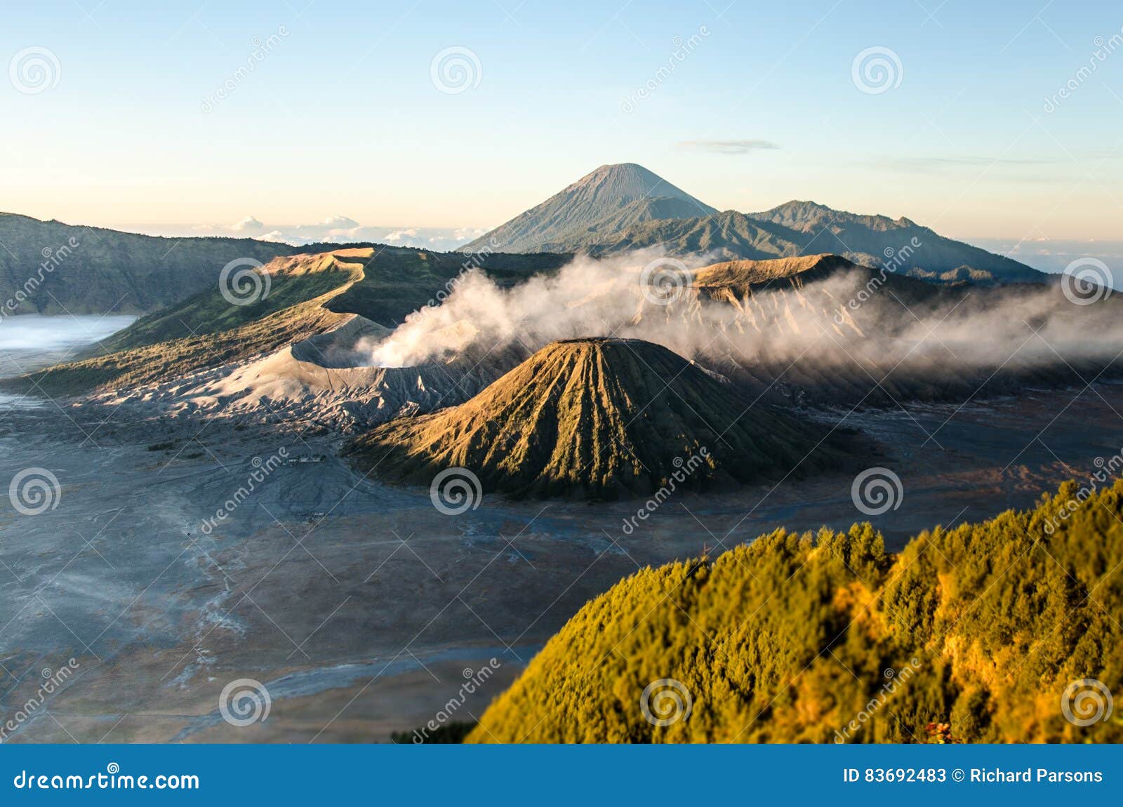 Sunrise at Mount Bromo stock image. Image of bromo, sunrise - 83692483