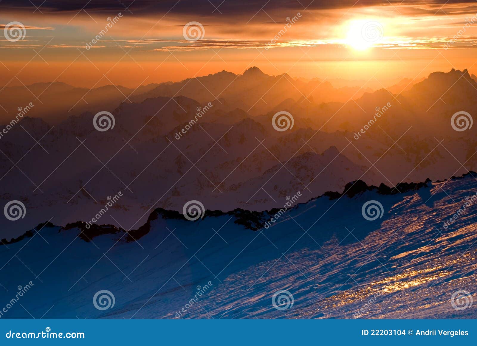Sunrise in mountain stock photo. Image of carpathian - 22203104
