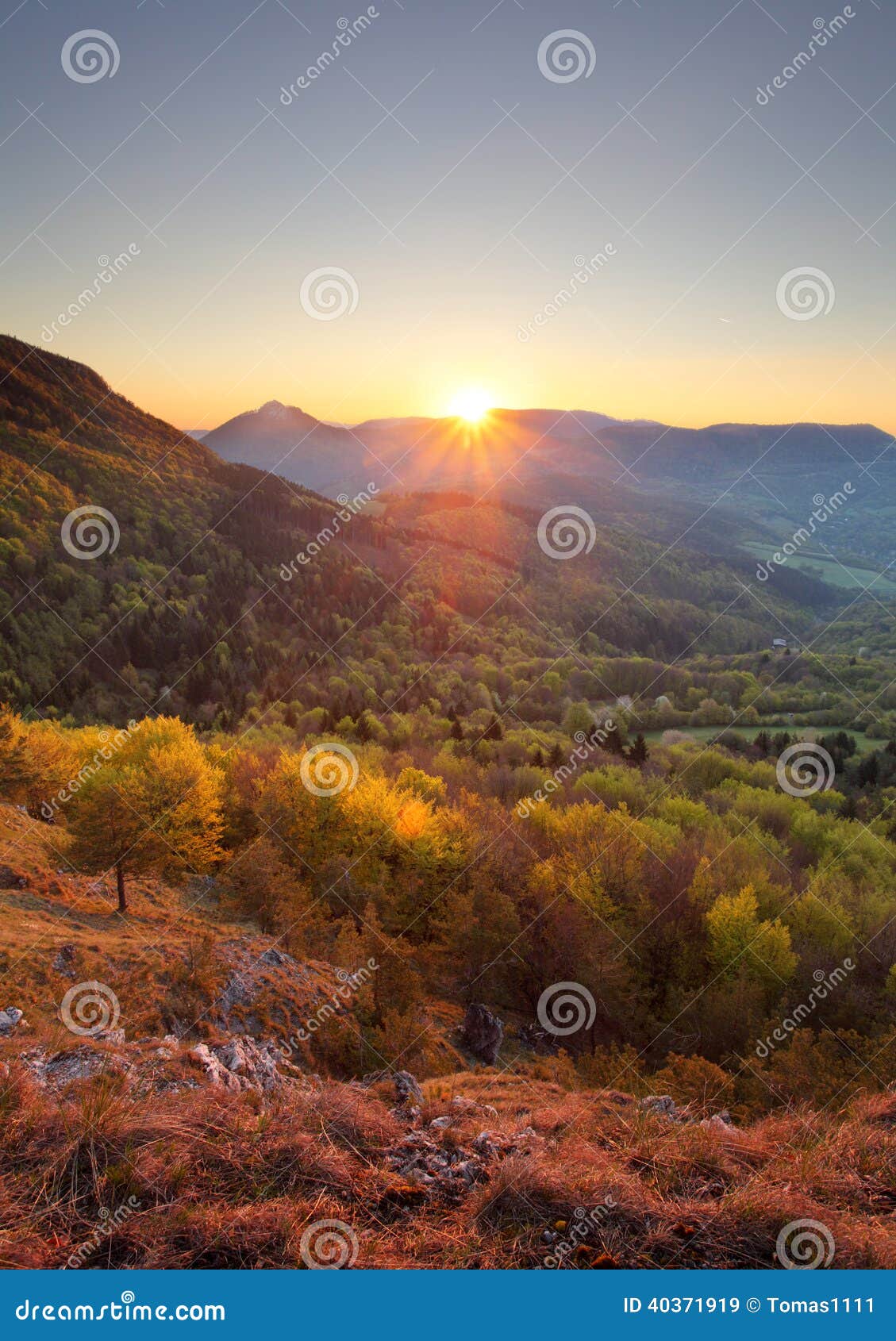 Sunrise in Mountain, Vertical Photo Stock Image - Image of nature ...