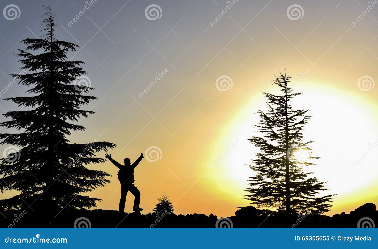 Sunrise in Nature and Peace Stock Image - Image of career, mountain ...