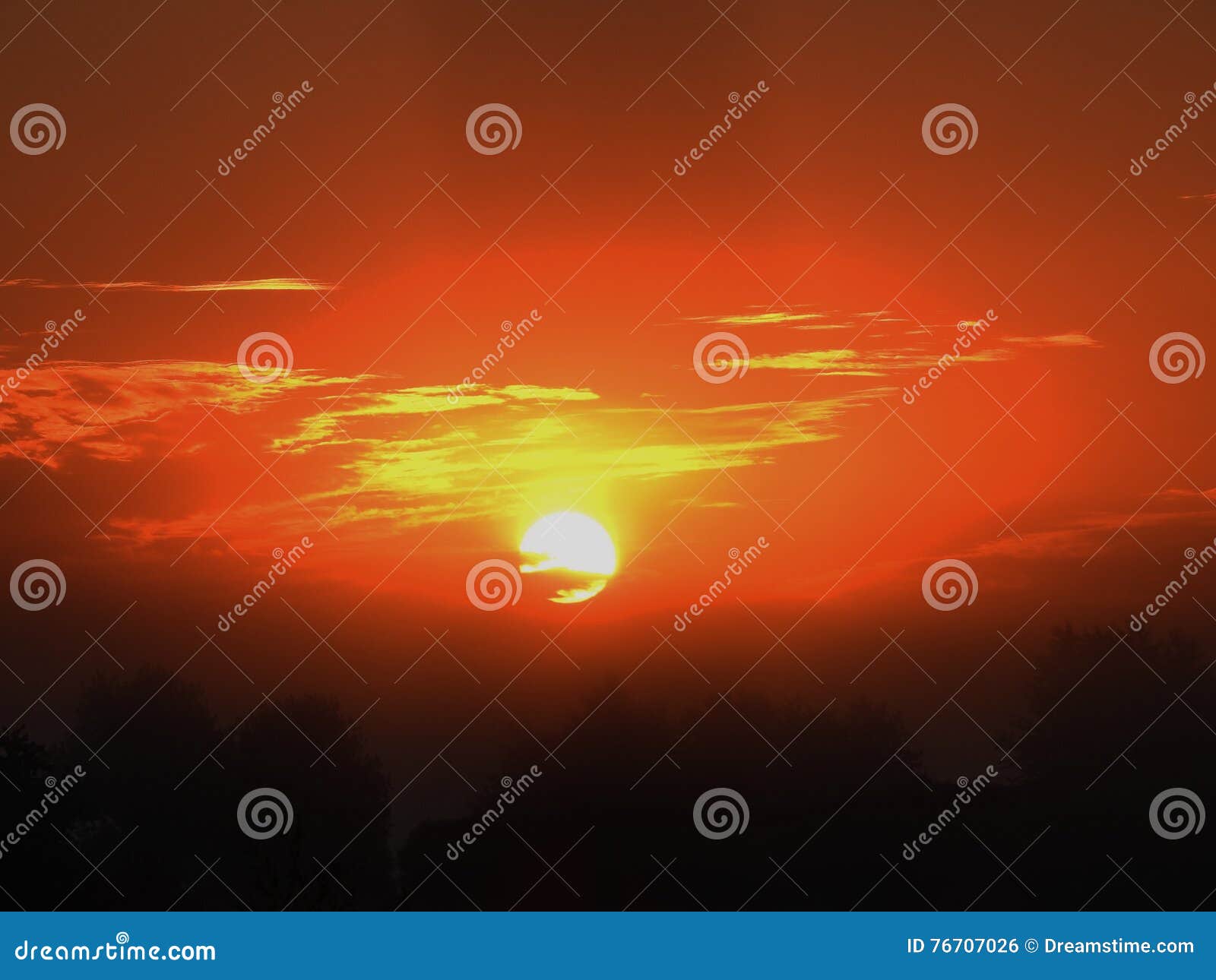 Sunrise with orange sky stock photo. Image of sparkling - 76707026
