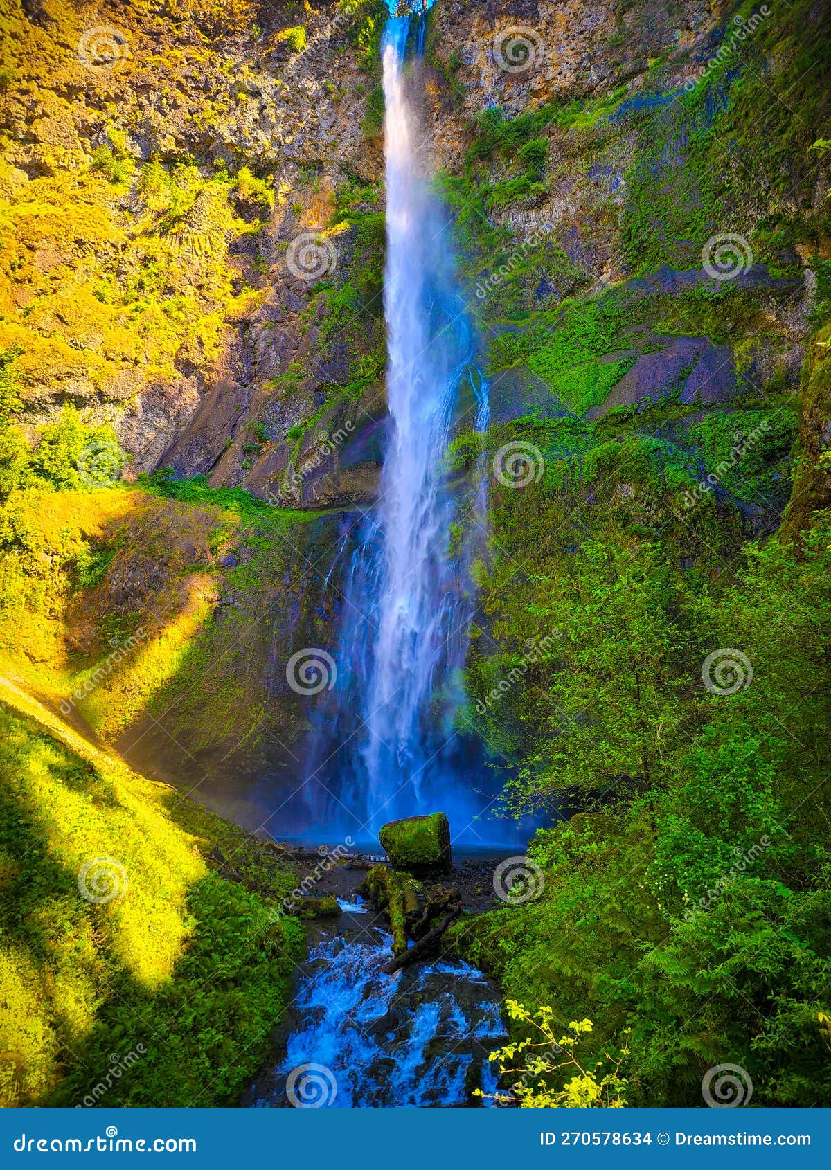 Sunrise oregon waterfall stock photo. Image of woodland - 270578634