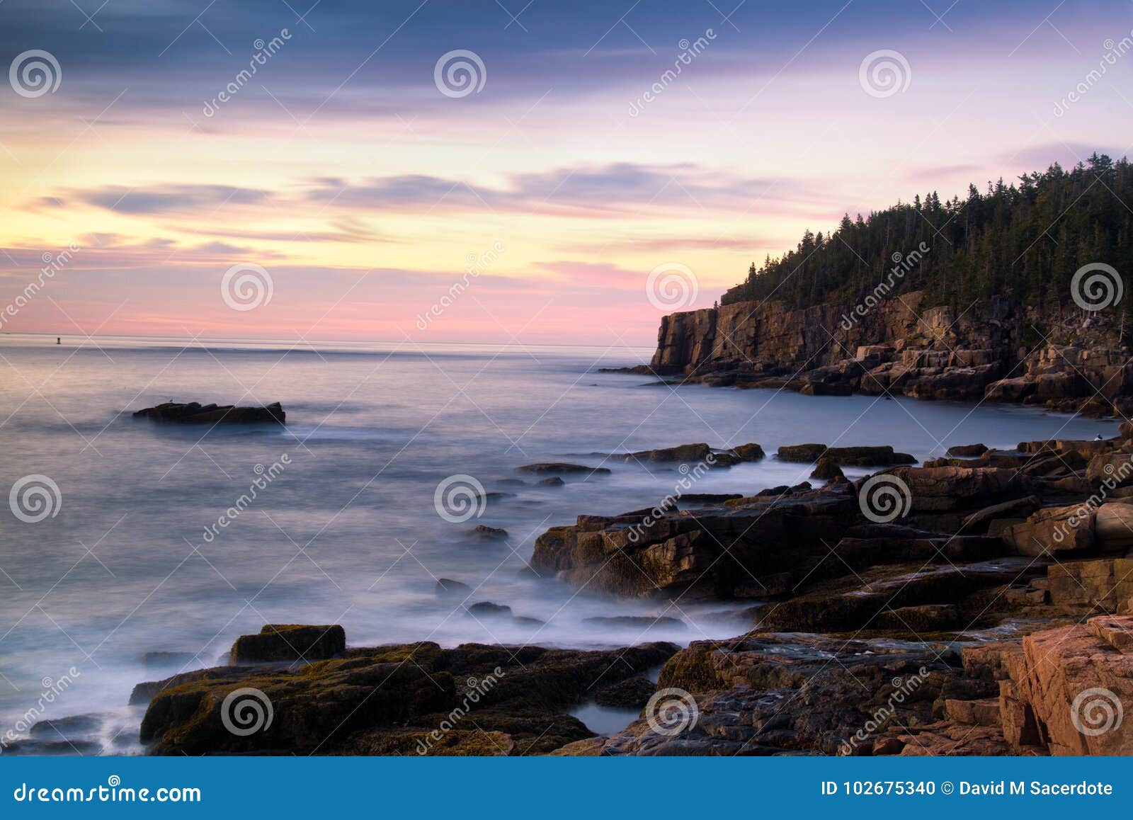 Sunrise on otter cliffs stock photo. Image of cove, beauty - 102675340