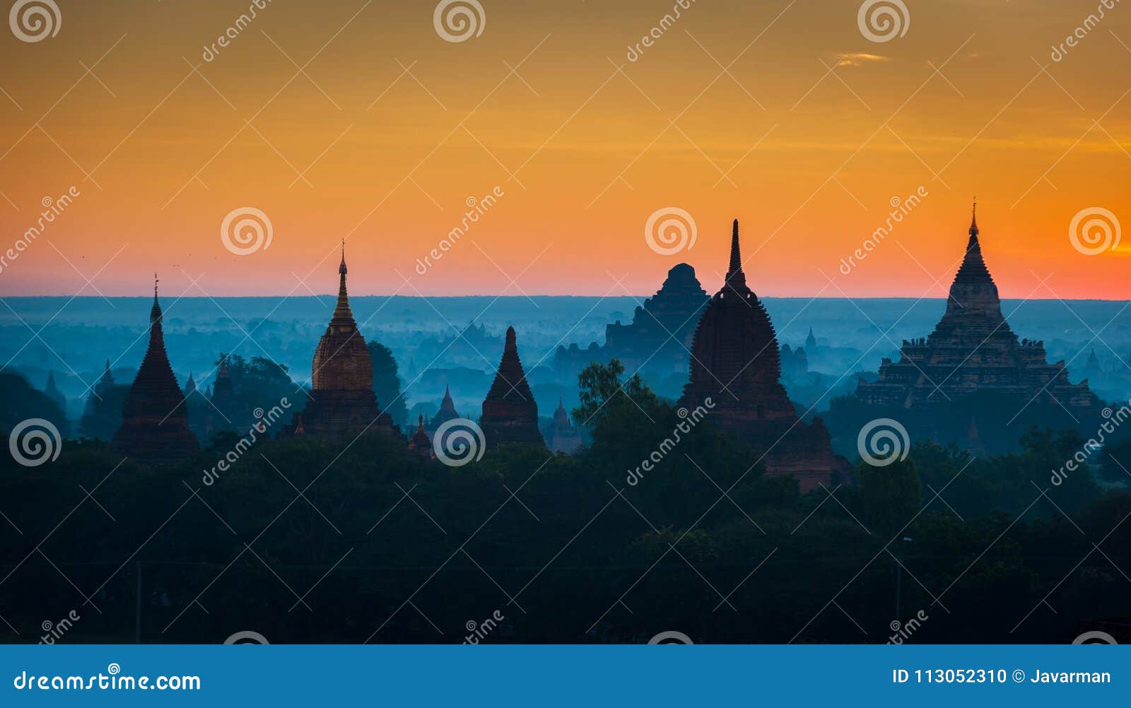 Sunrise Over Ancient Bagan, Myanmar Stock Photo - Image of destination ...