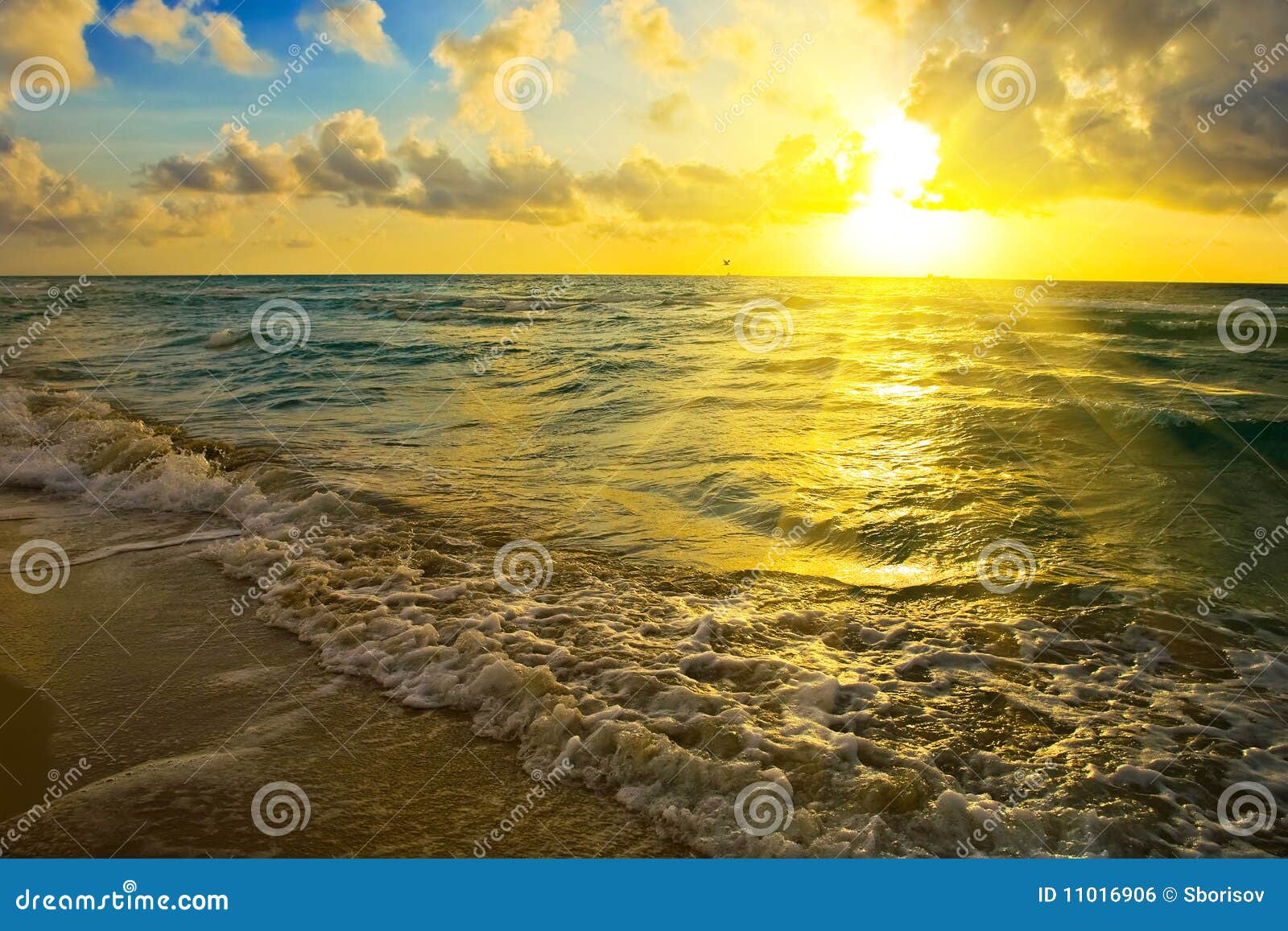 Sunrise Over Atlantic Ocean Coast Stock Photo - Image of stormy ...