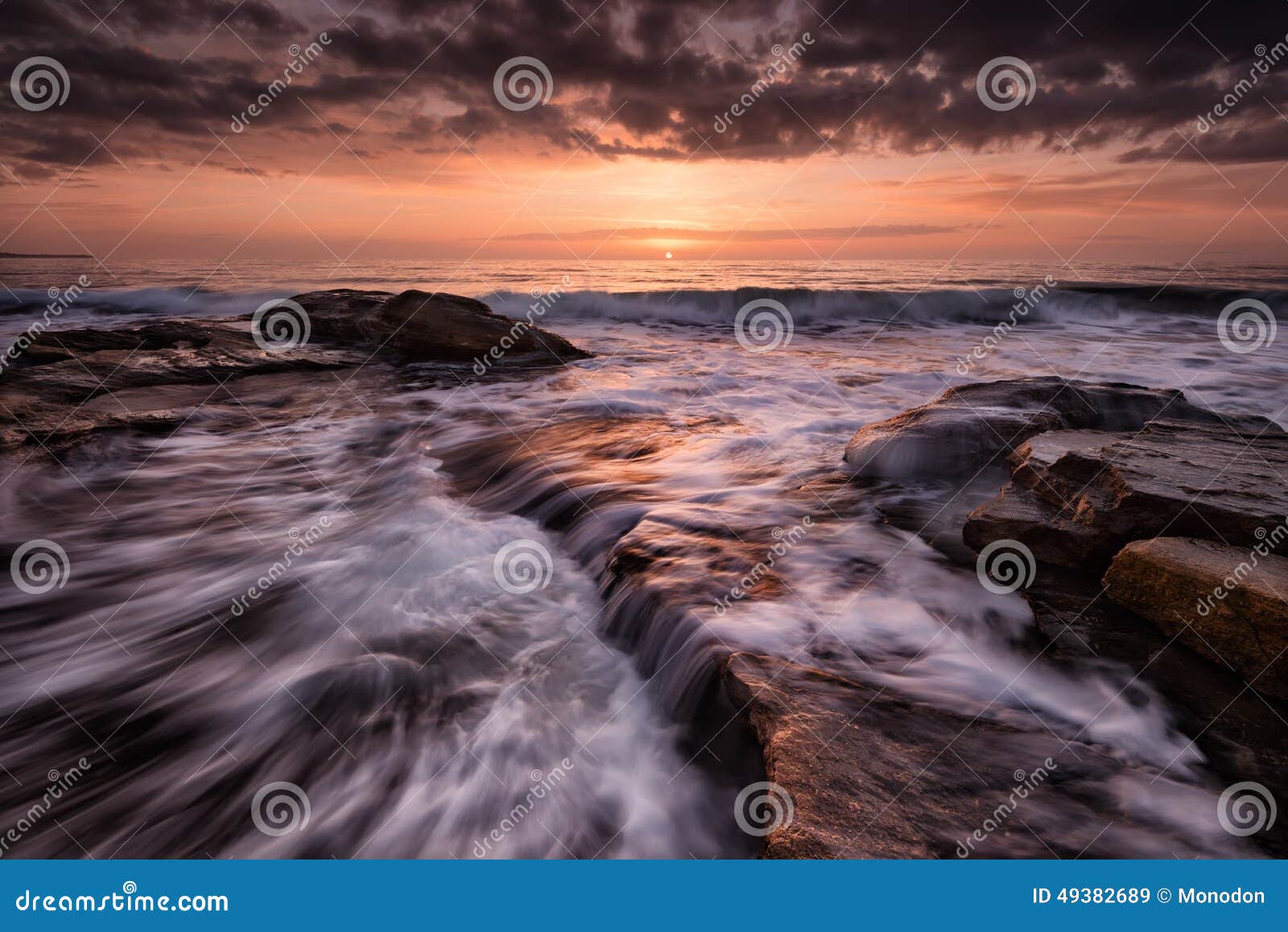 Sunrise over Black Sea stock image. Image of early, stone - 49382689