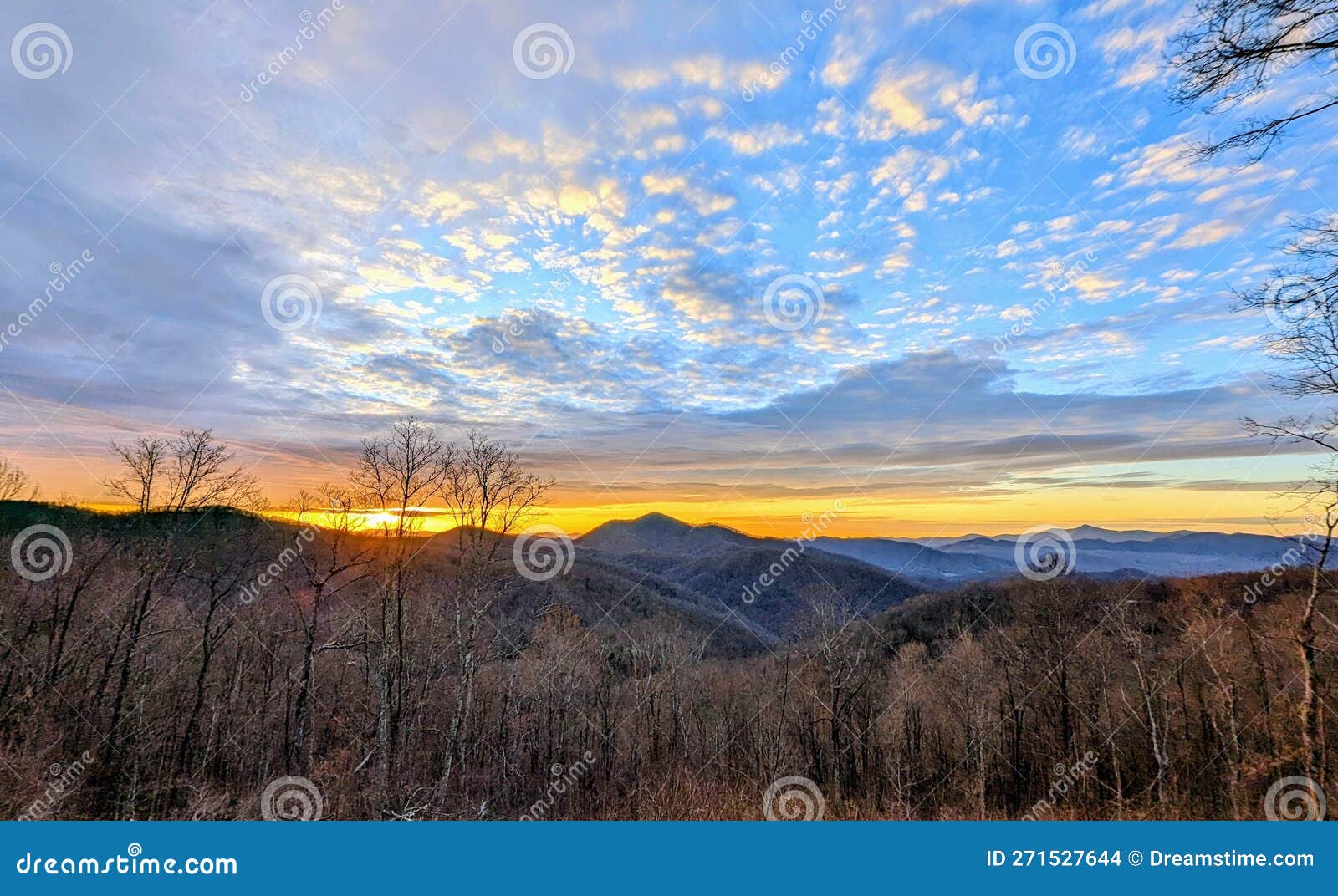 Sunrise Over the Blue Ridge Mountains in Fall Stock Photo - Image of ...