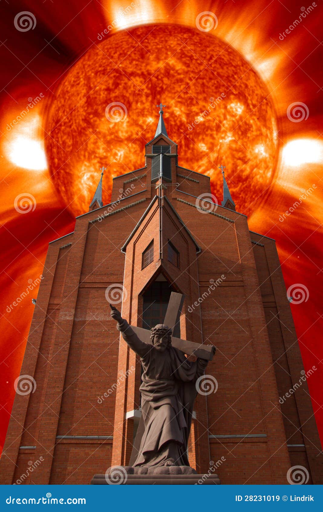 Sunrise over the church stock image. Image of astronomy - 28231019