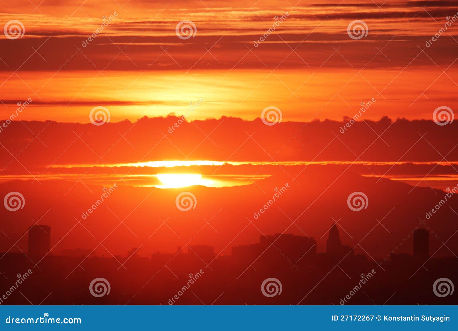 Sunrise over city stock image. Image of outdoors, fiery - 27172267