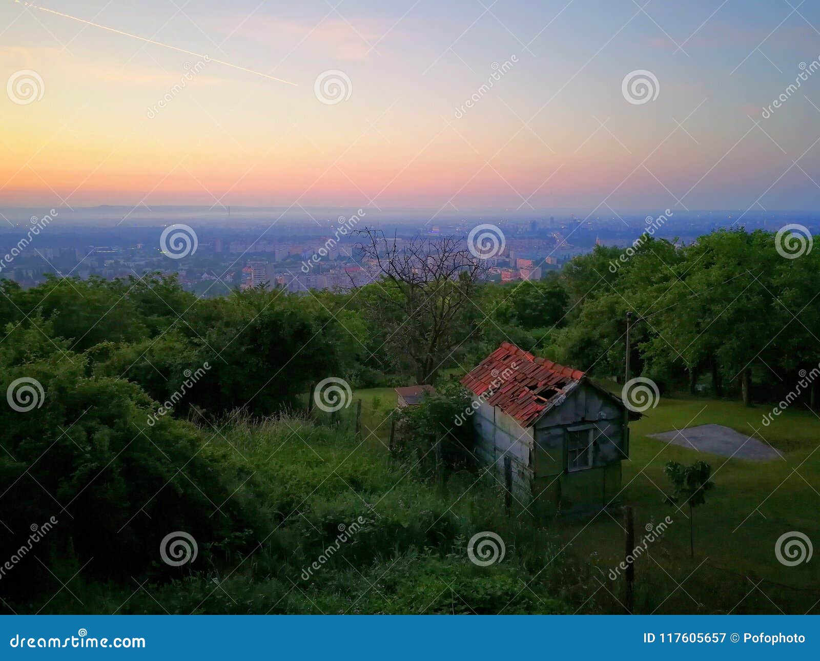 Sunrise Over a City with a House Stock Image - Image of budapest, house ...
