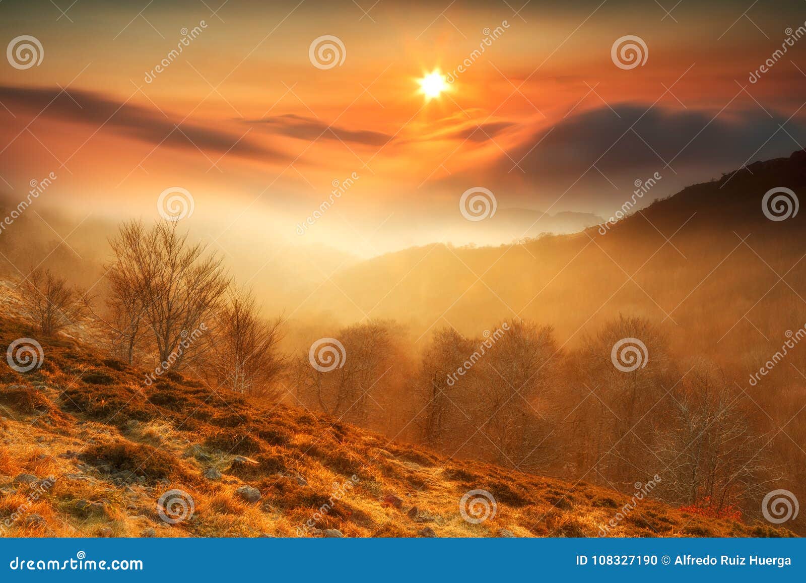 Sunrise over the clouds stock photo. Image of nature - 108327190