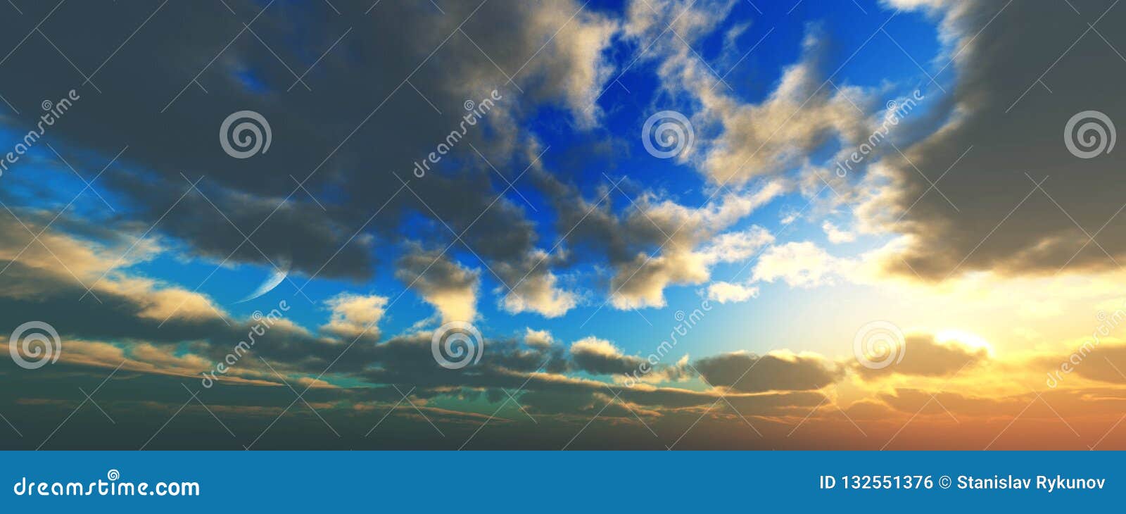 Sunrise Over the Clouds. Sunset Over the Clouds. the Moon in the Clouds ...