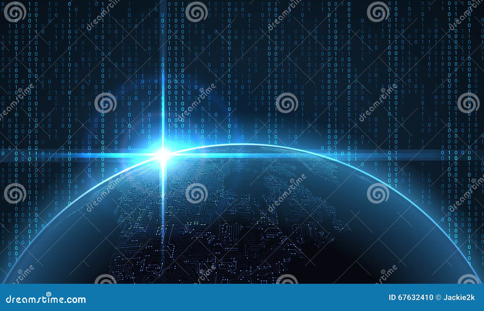 Sunrise Over the Earth in Cyberspace. Stock Vector - Illustration of ...