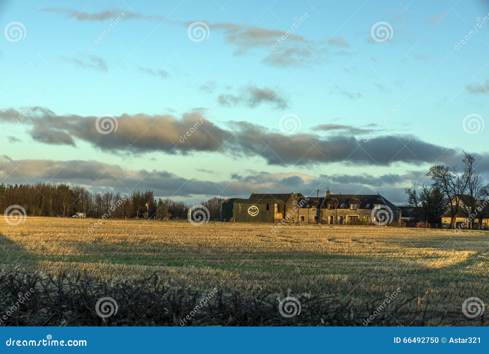 Sunrise over Farm House stock photo. Image of cloud, natural - 66492750