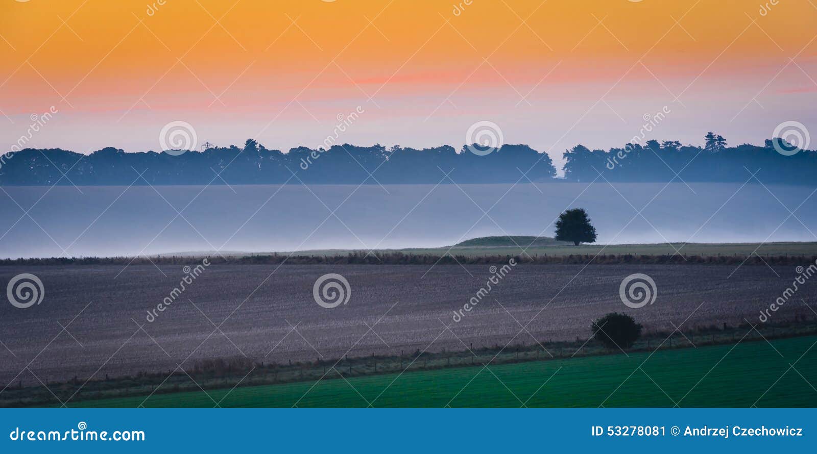Sunrise over the field stock image. Image of fantastic - 53278081