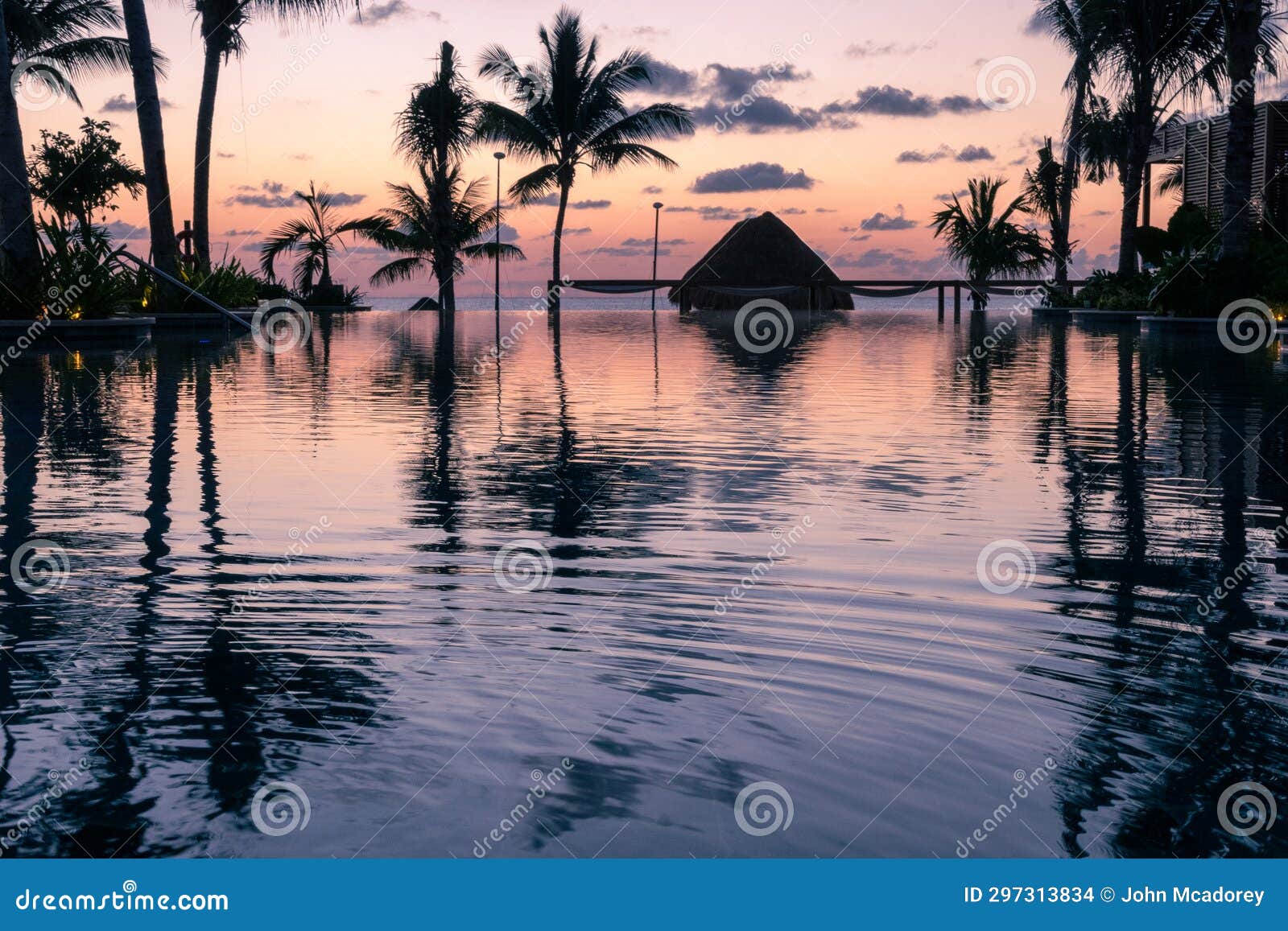 Sunrise Over the Gulf of Mexico Reflected into the Infinity Pool at the ...