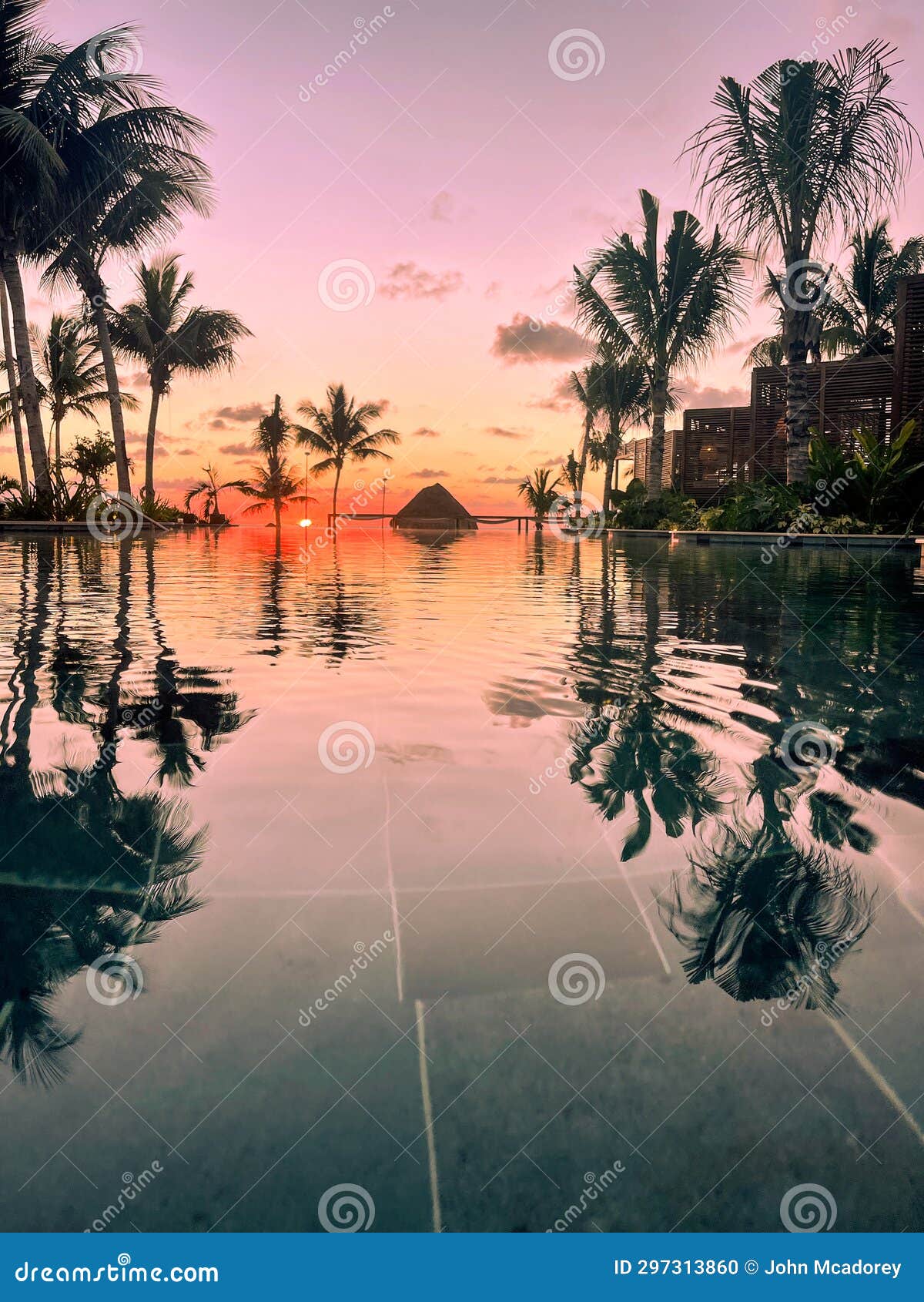 Sunrise Over the Gulf of Mexico Reflected into the Infinity Pool at the ...