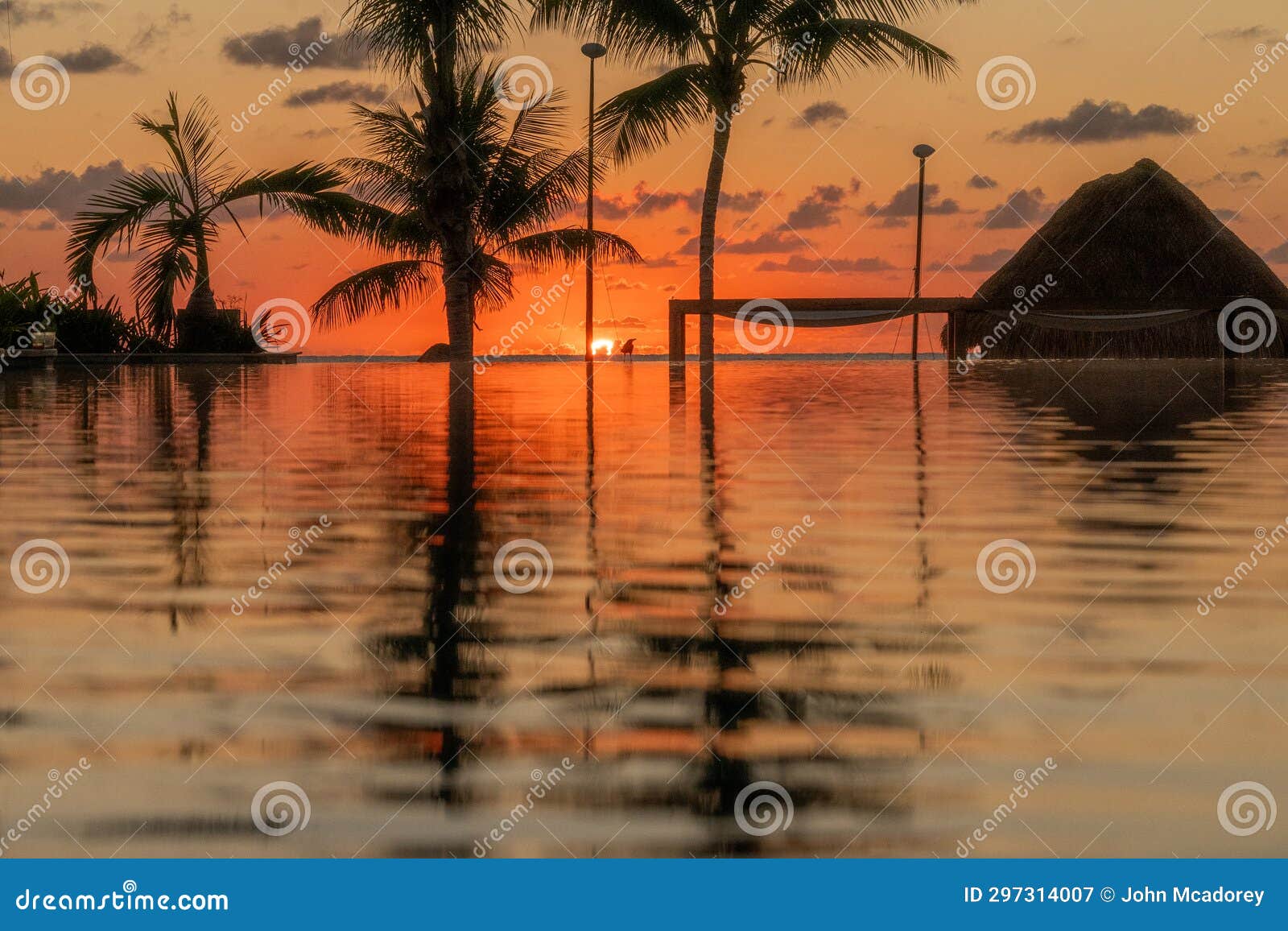 Sunrise Over the Gulf of Mexico Reflected into the Infinity Pool at the ...