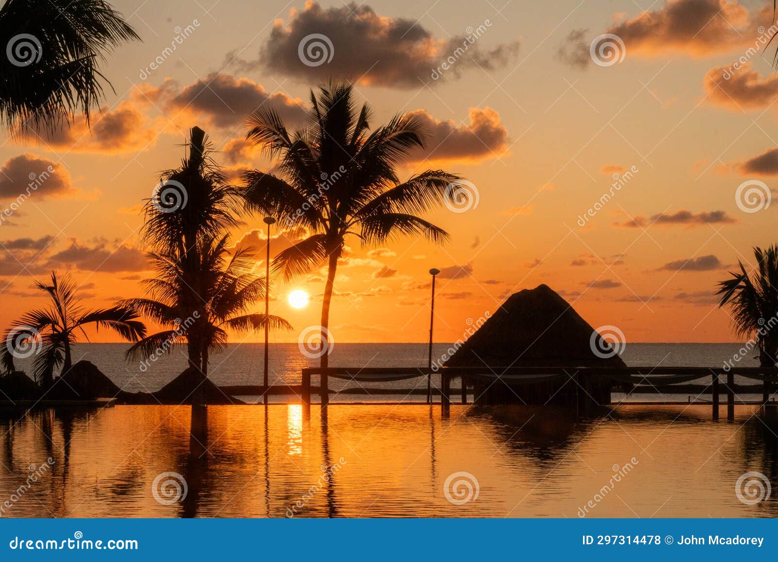 Sunrise Over the Gulf of Mexico Reflected into the Infinity Pool at the ...