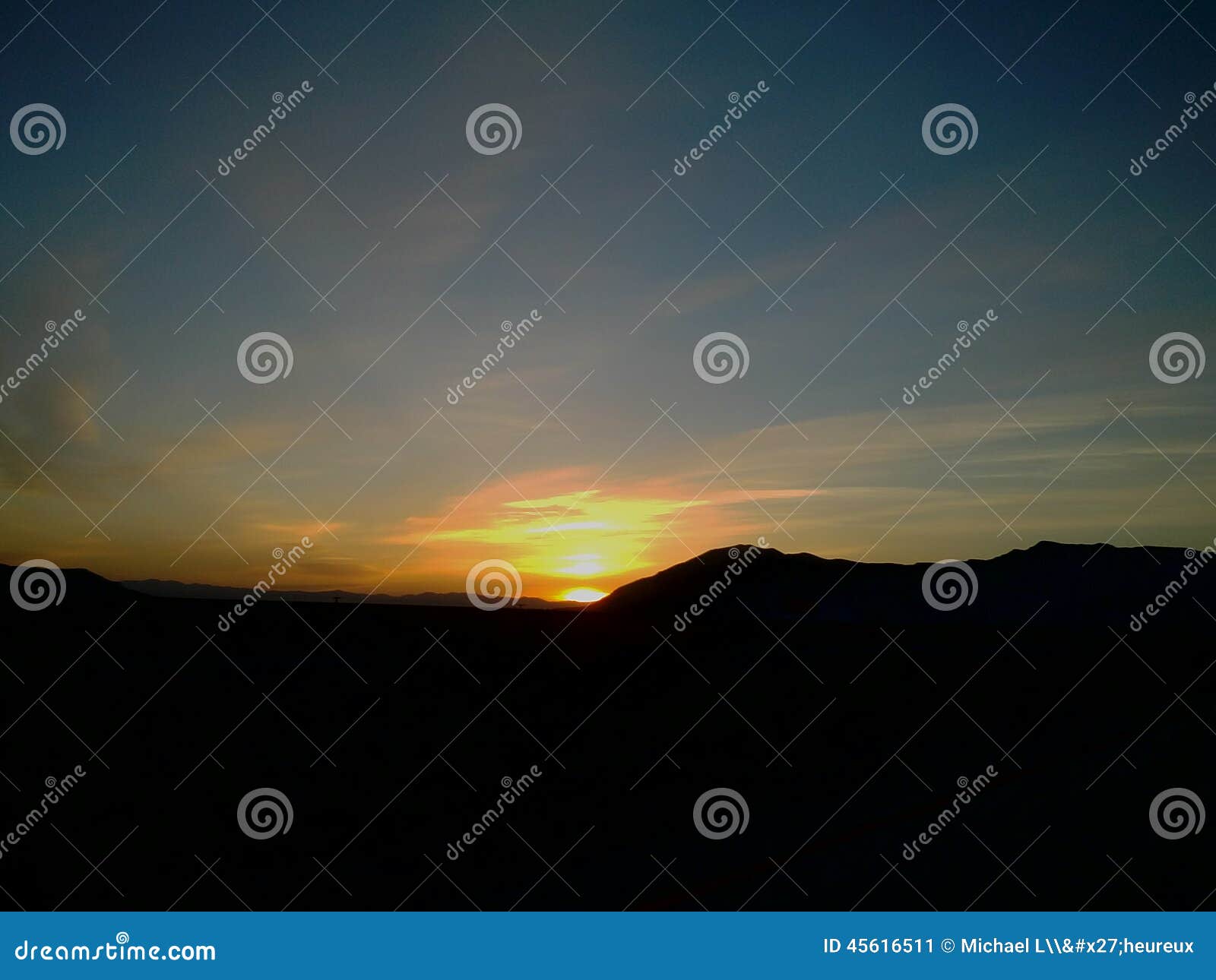 Sunrise over the hill stock image. Image of sunrise, clouds - 45616511