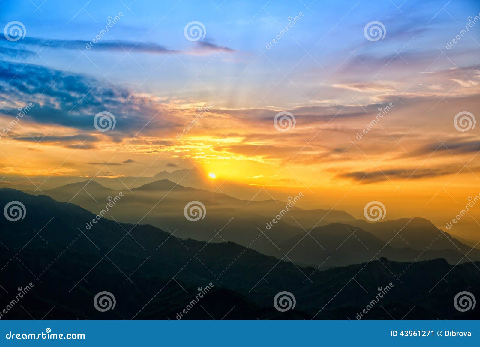 Sunrise over the Himalayas stock image. Image of high - 43961271
