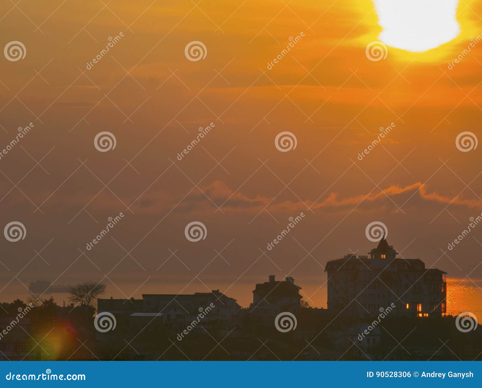 Sunrise Over the House Neat the Ocean Stock Photo - Image of beauty ...