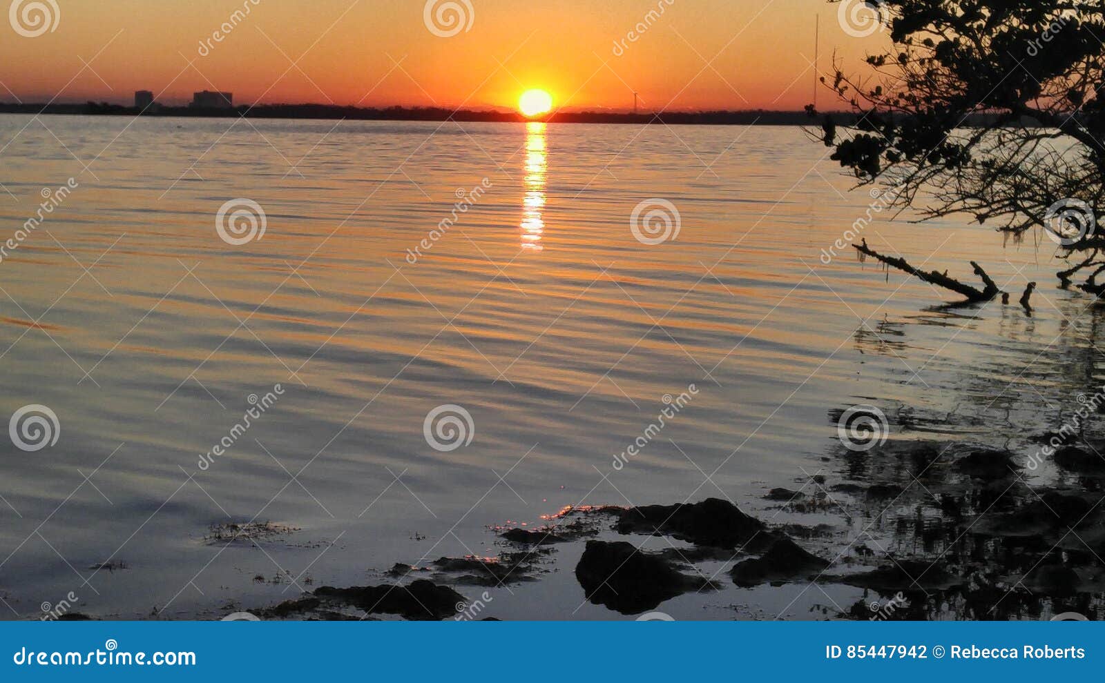 Sunrise over Indian River stock photo. Image of river - 85447942
