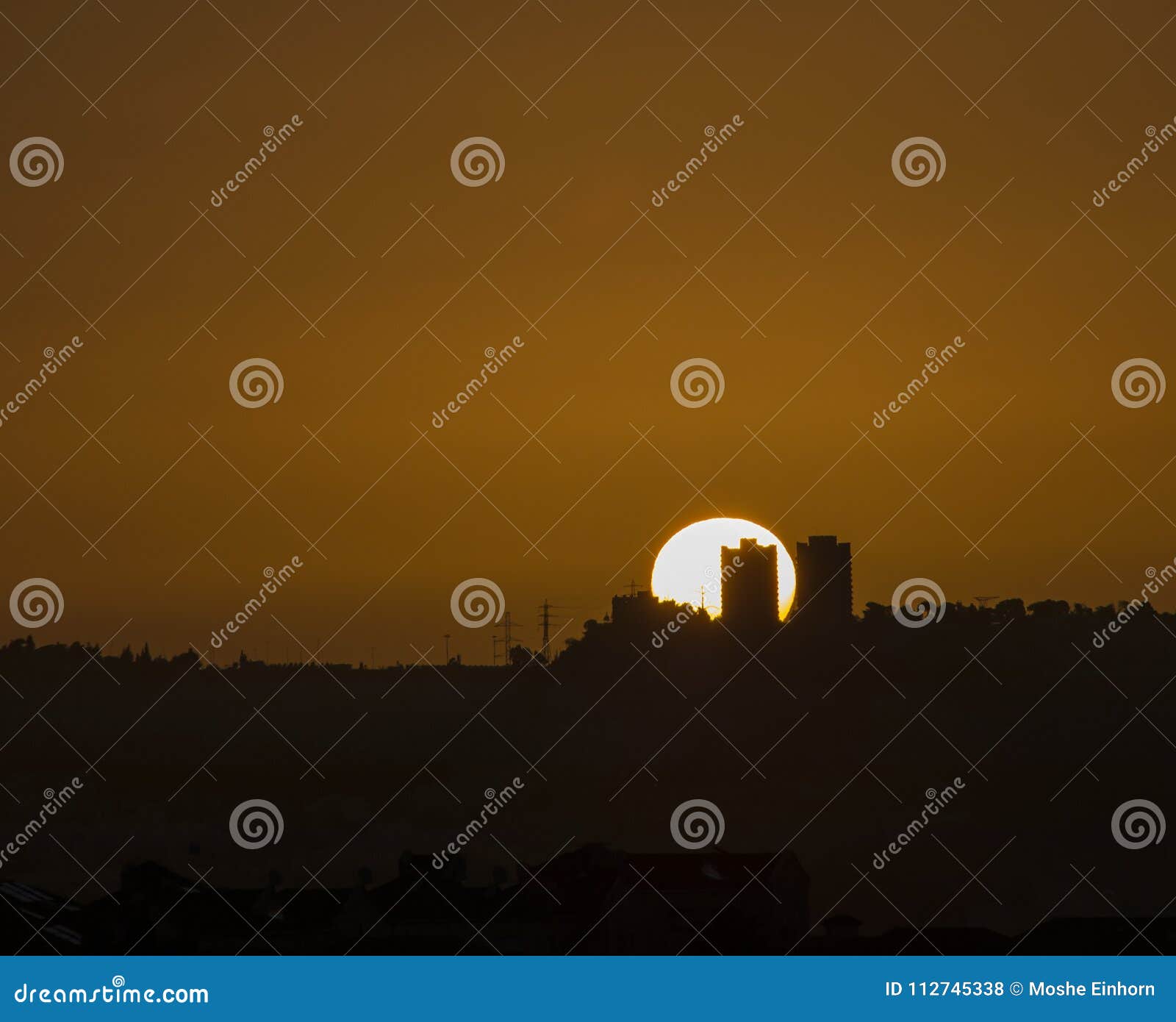 A Sunrise over Jerusalem stock photo. Image of dawn - 112745338