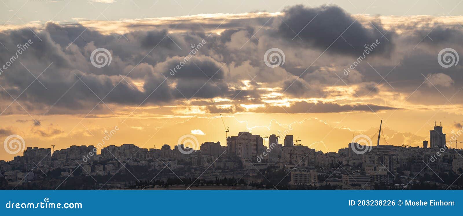 A Sunrise Over Jerusalem, Israel Stock Photo - Image of colored ...