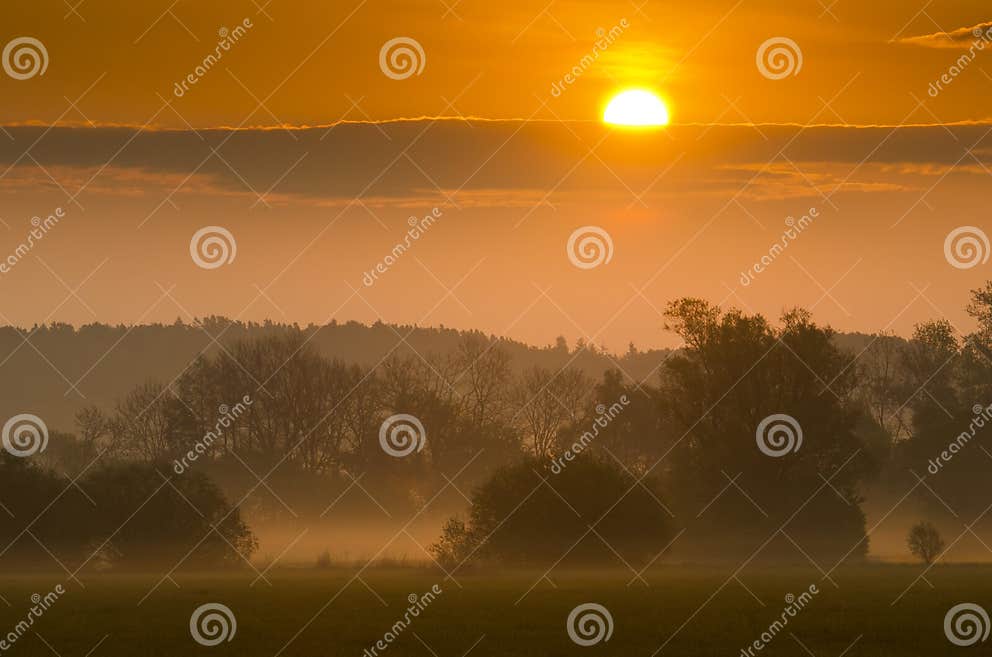 Sunrise over the landscape stock photo. Image of sunrise - 19337976