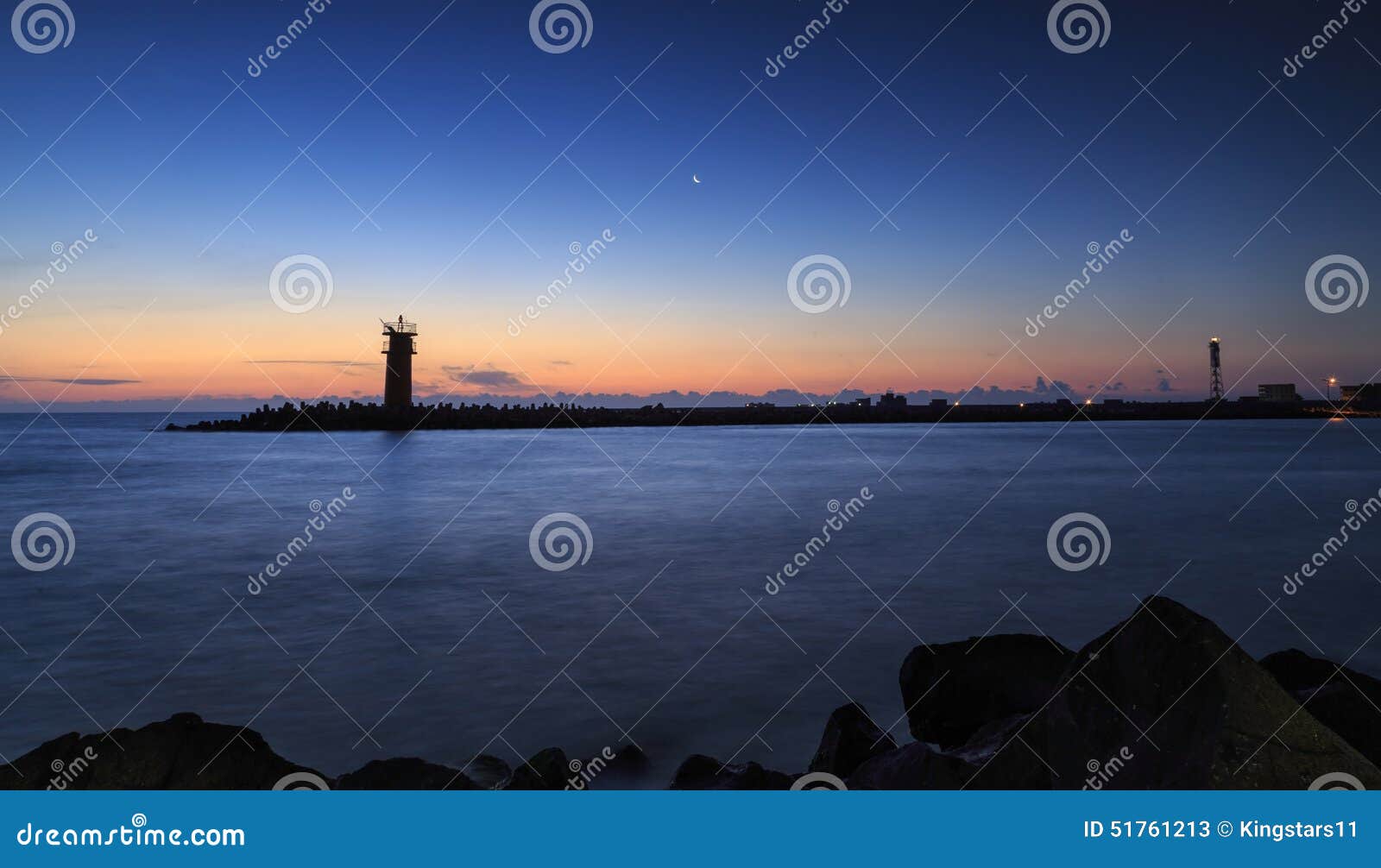 Sunrise Over Lighthouse,Beautiful Seascape. Stock Image - Image of ...